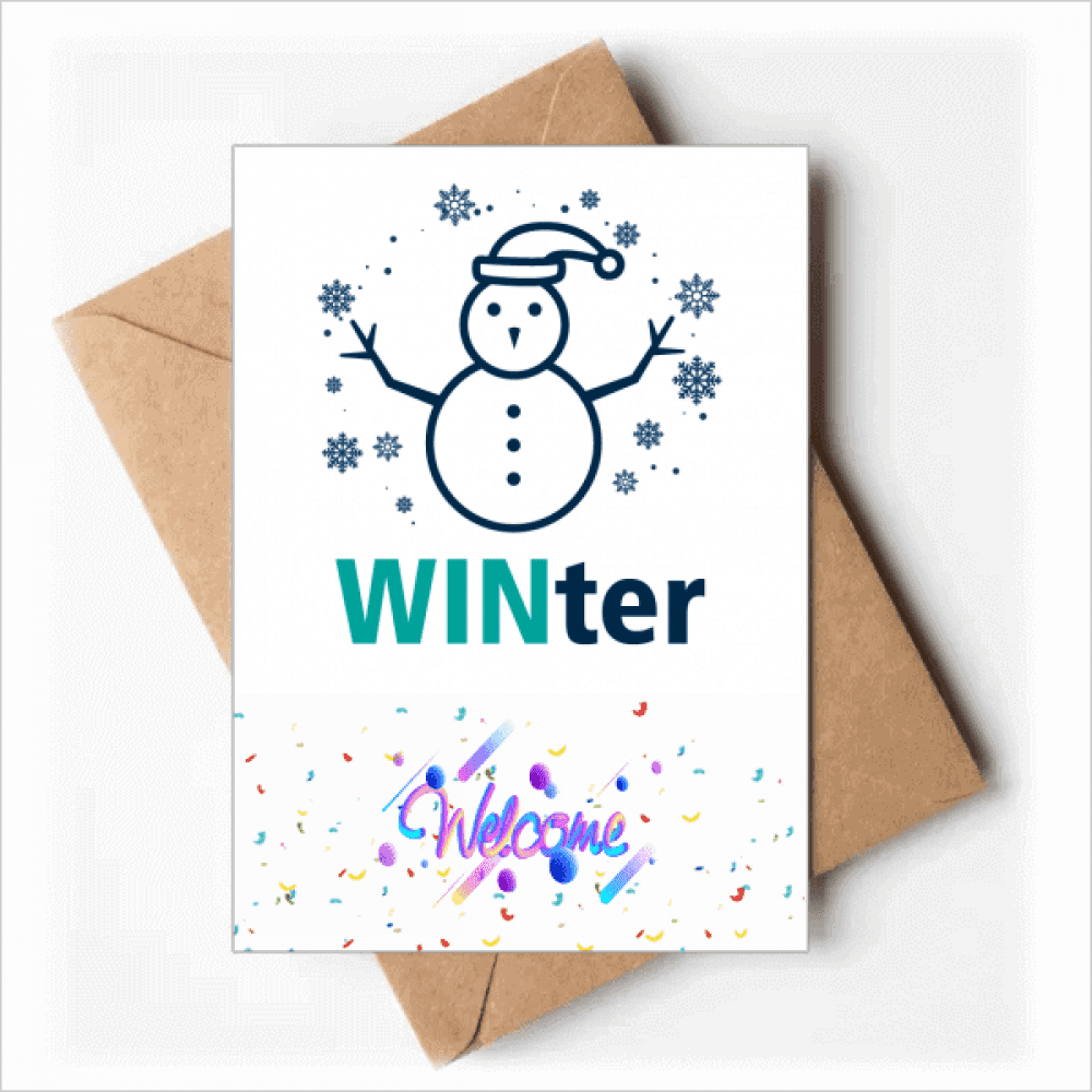 Snow Weather Win Winter Art Deco Fashion Welcome Back Greeting Cards ...