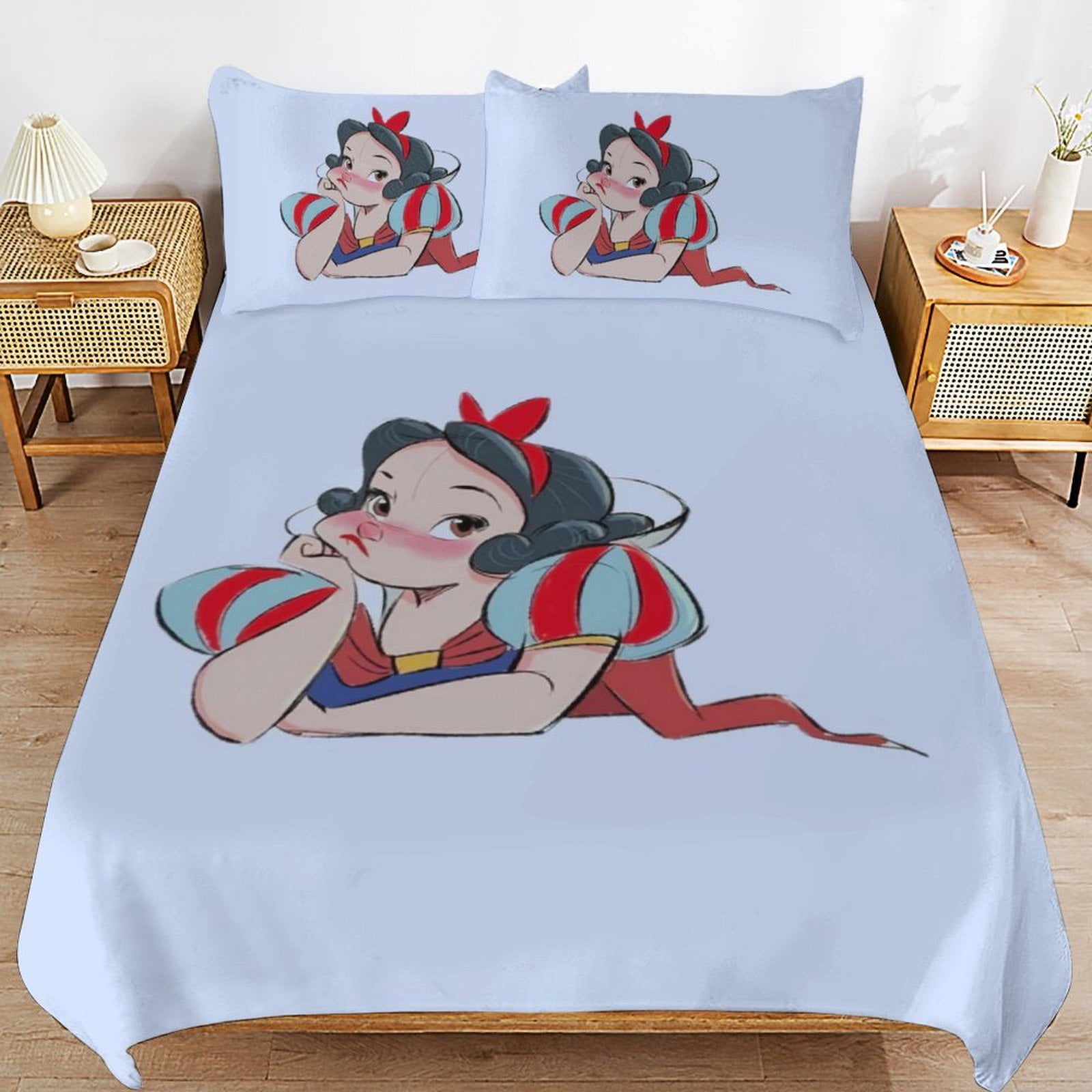 Snow-White And The Seven-Dwarfs Duvet Cover 3 Pcs Set Cute Kids ...