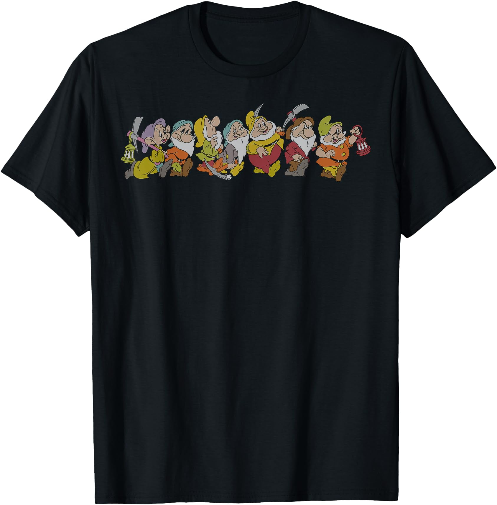 Snow White And The Seven Dwarfs Marching In Line T-Shirt,Light Blue ...