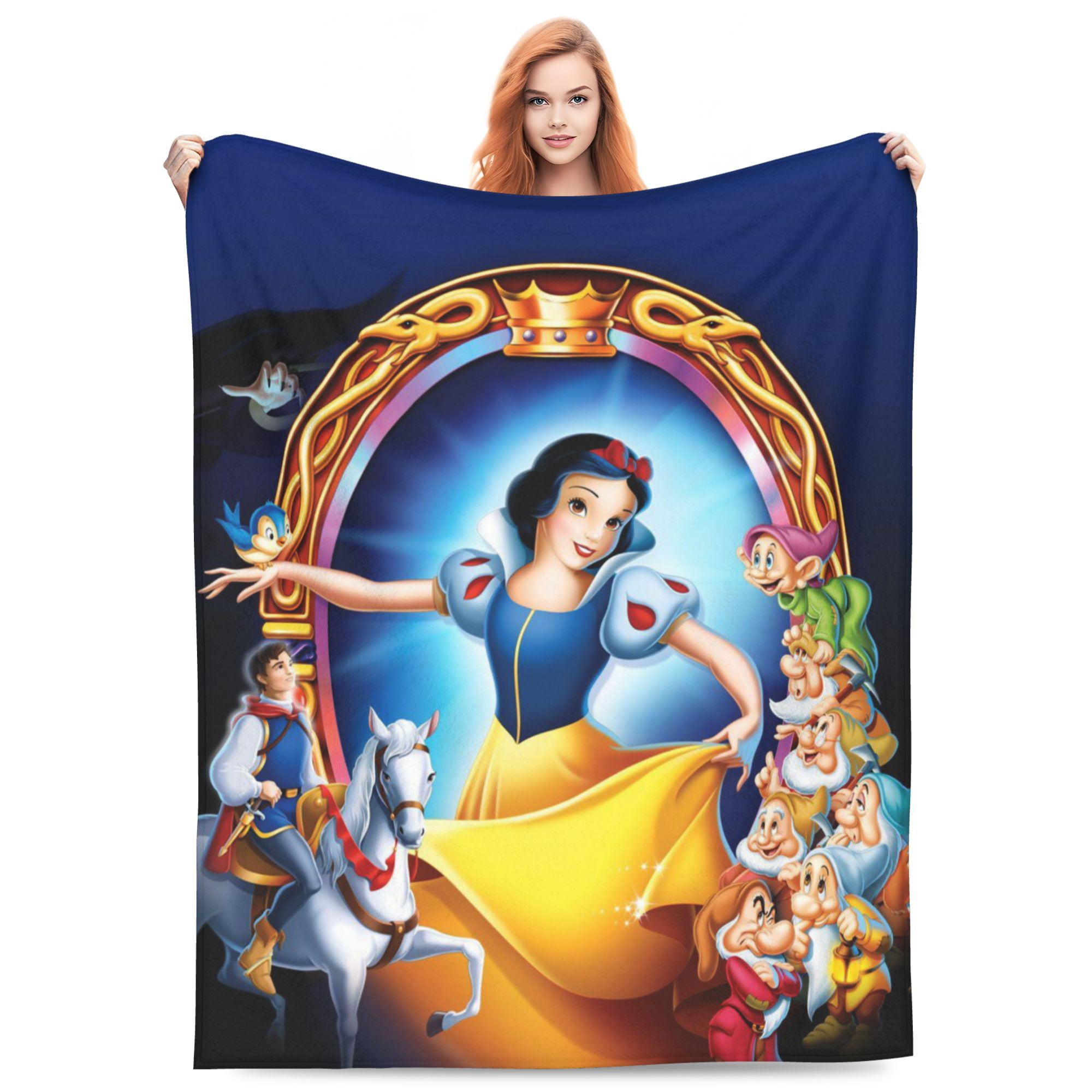 Snow Whi-t Bed Blanket 3D Printed Throw Blanket Lightweight Super Soft ...