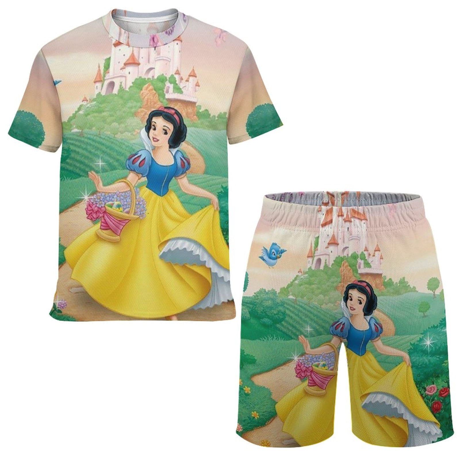 Snow White Boys Short Sleeve T-Shirt And Shorts Outfit Set Activewear ...