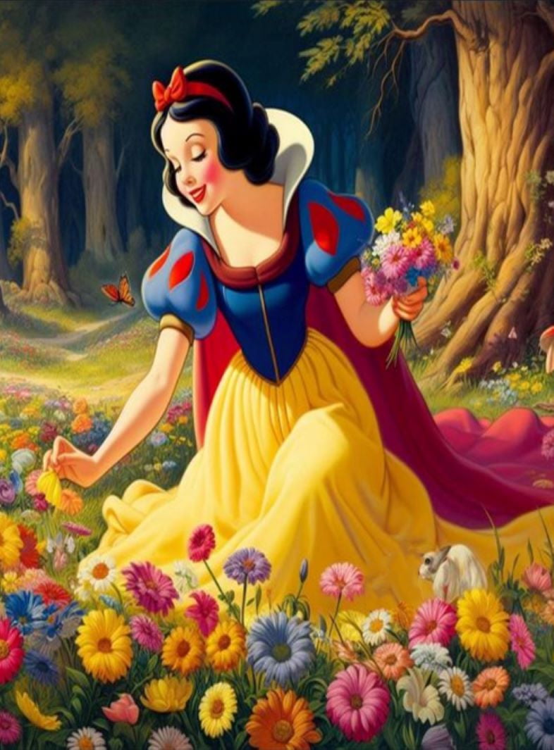 Snow White Diamond Painting Kits for Adults,Farmhouse 5D Diamond Art ...