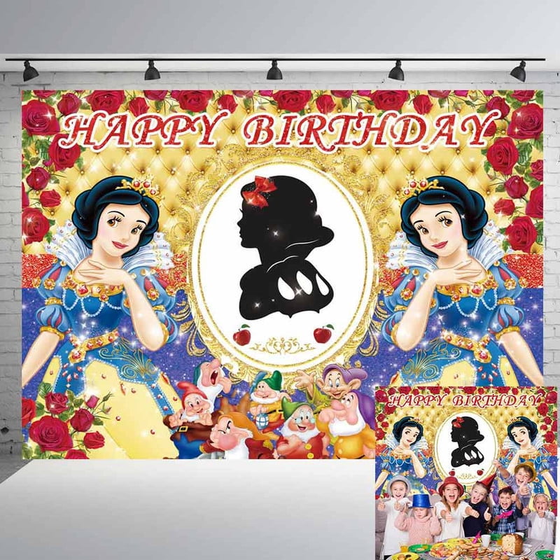 Snow White Princess Backdrop Banner Party Supplies Post Birthday ...