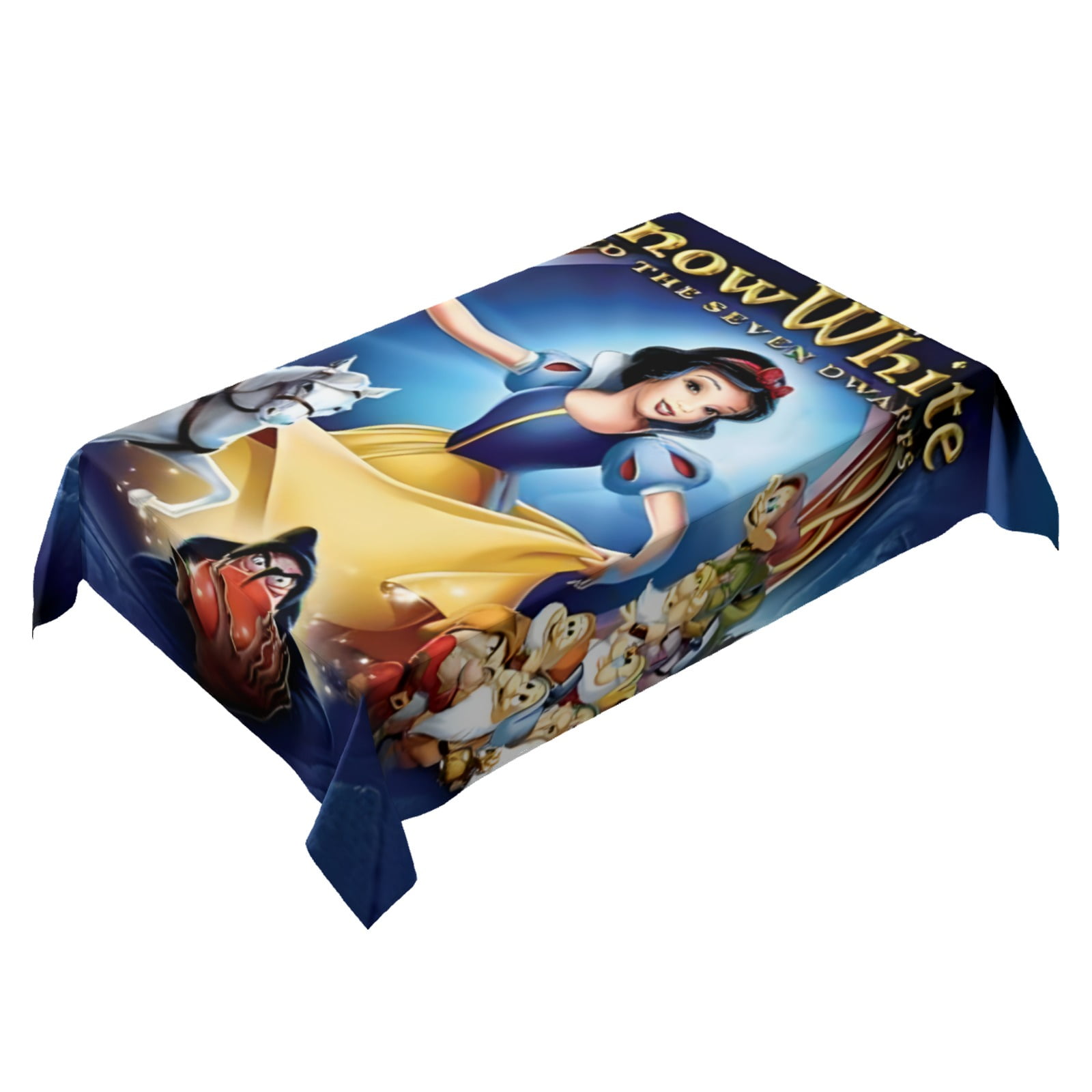 Snow White and the Seven Dwarfs square tablecloth has an iconic print ...
