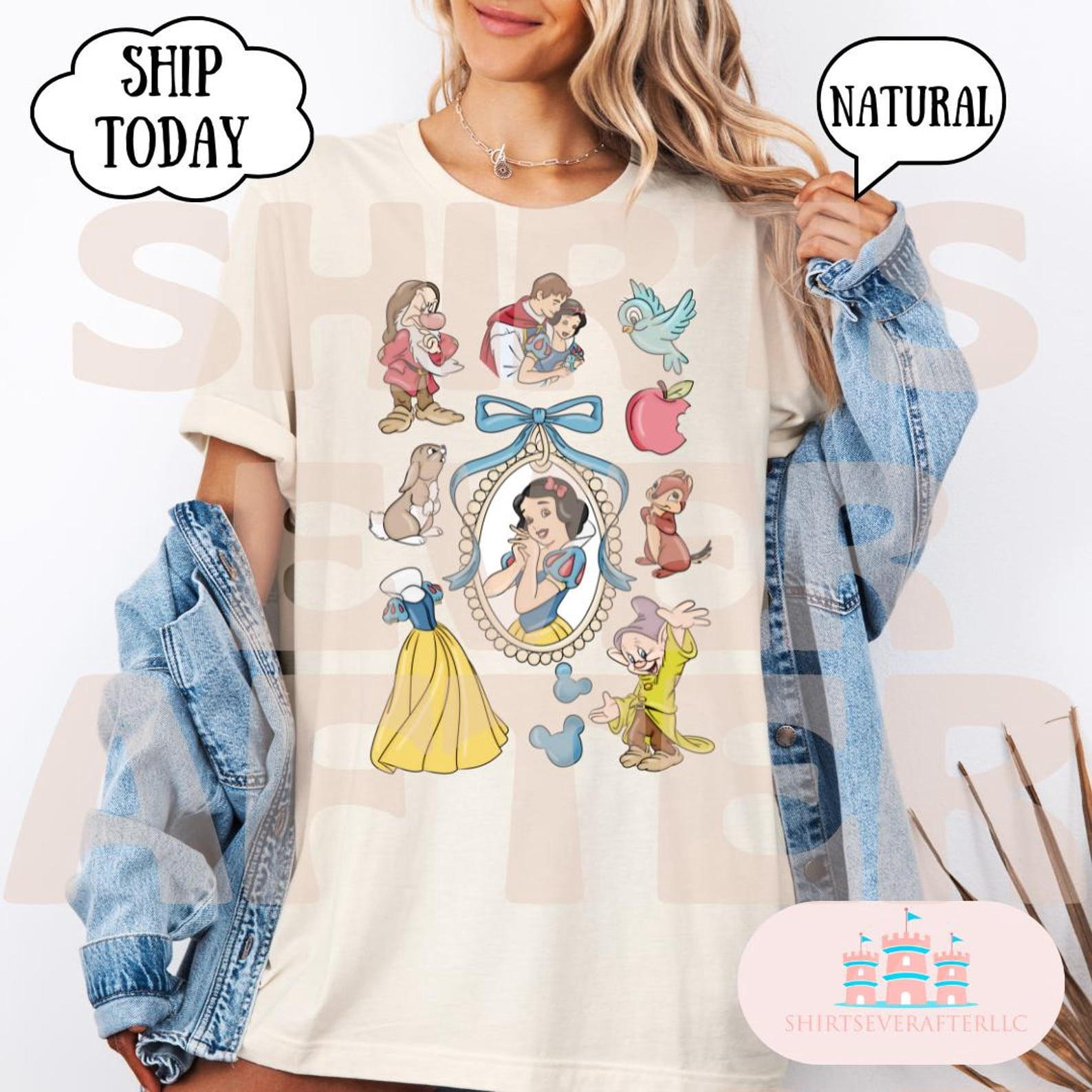 Snow White Shirt, Snow White Coquette Bow Shirt, Seven Dwarfs Tee, Cute ...