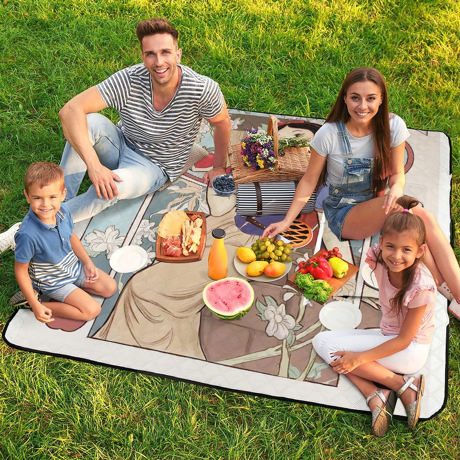 Snow White Stylized Picnic Blankets 59"x59" Extra Large Outdoor Blanket ...