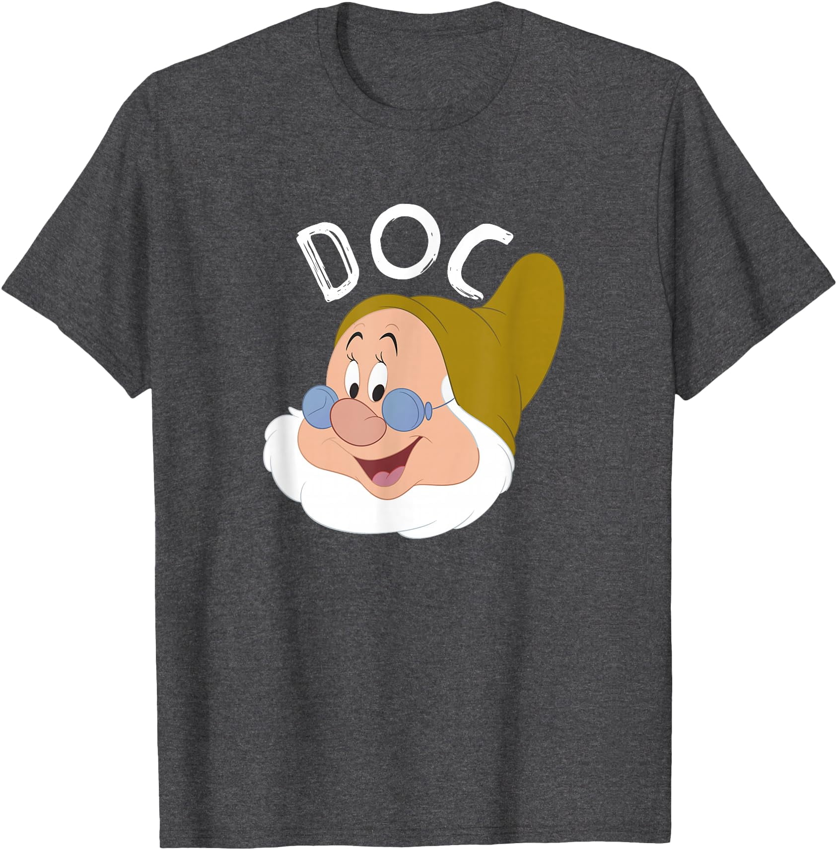 Snow White & The Seven Dwarfs Doc Face DTG Print Unisex T-Shirt,Dark ...