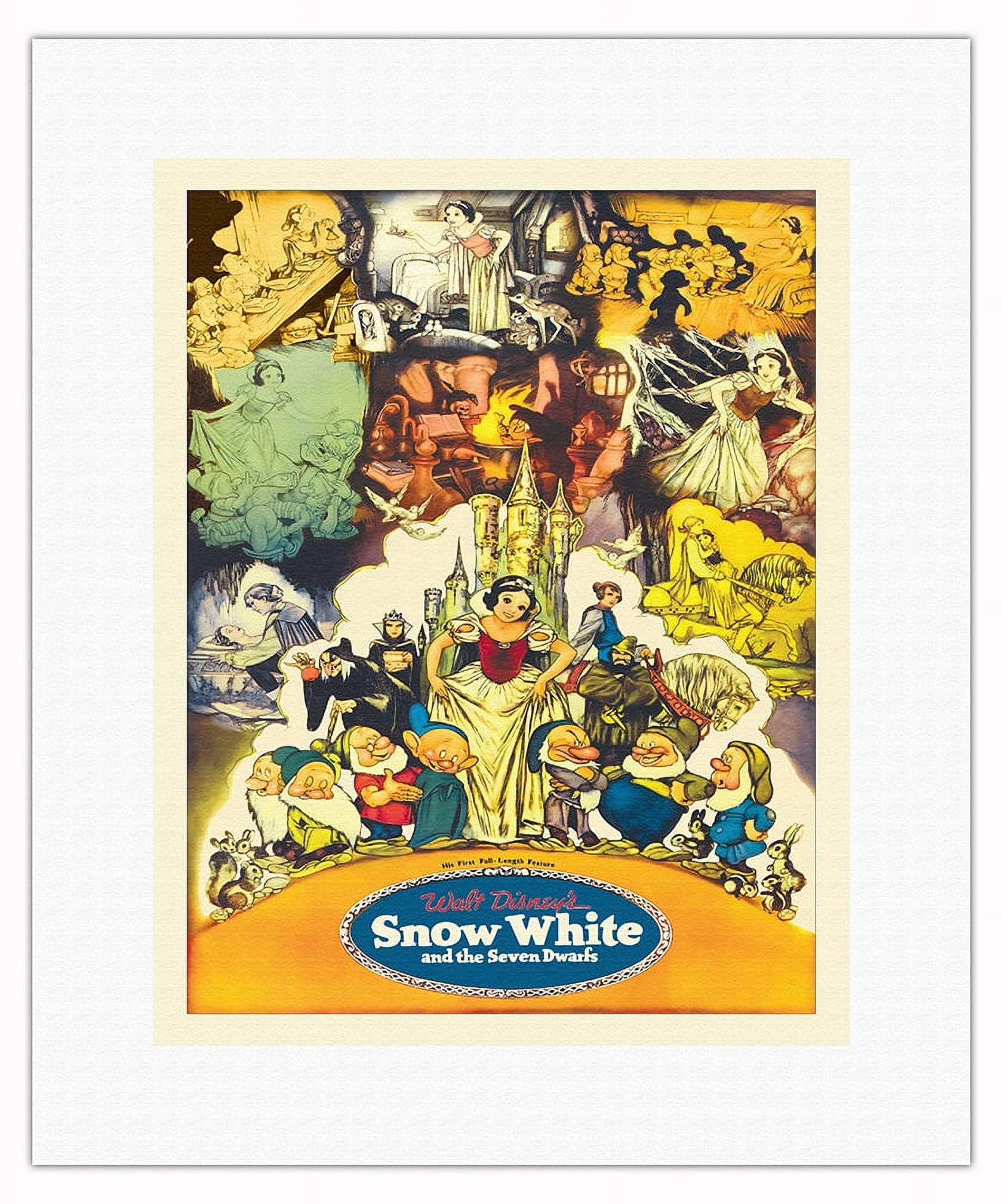 Snow White and the Seven Dwarfs - Vintage Film Movie Poster c.1937 ...