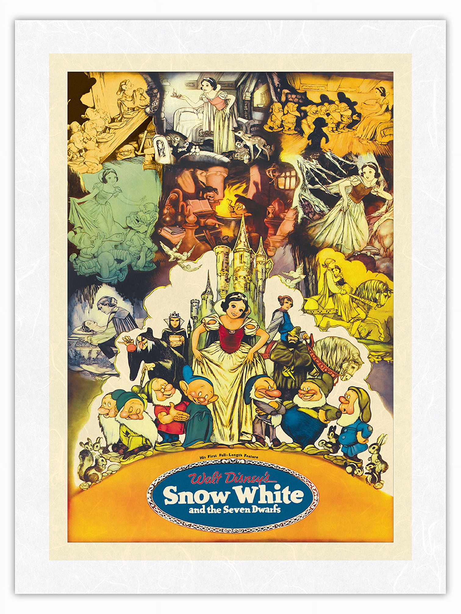 Snow White and the Seven Dwarfs - Vintage Film Movie Poster c.1937 ...