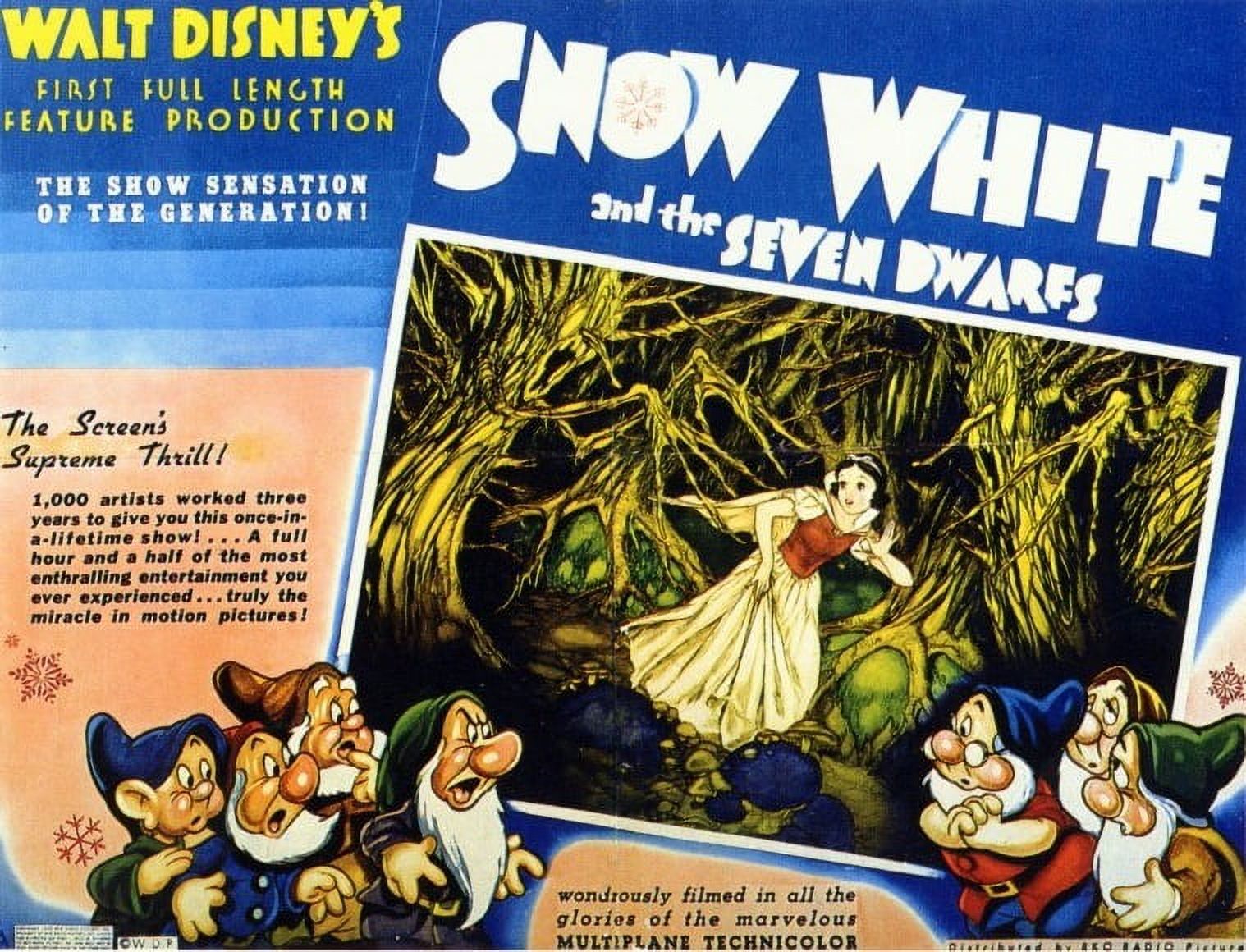 Snow White and the Seven Dwarfs - movie POSTER (Style B) (27" x 40 ...