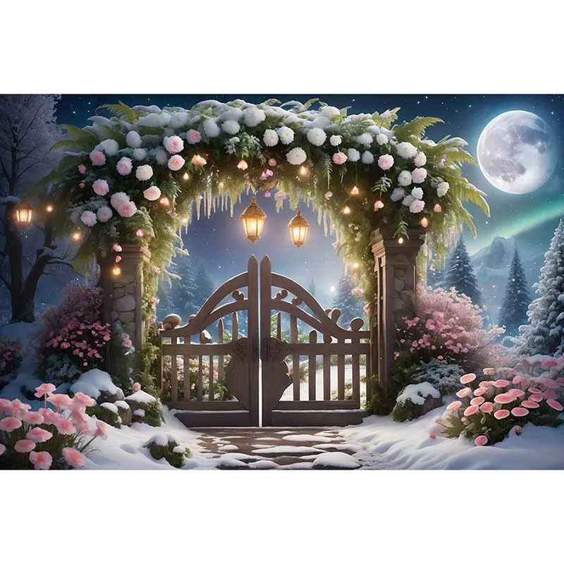 Snow Winter Fairy Birthday Photography Backdrop Childr Enchanted Gard ...