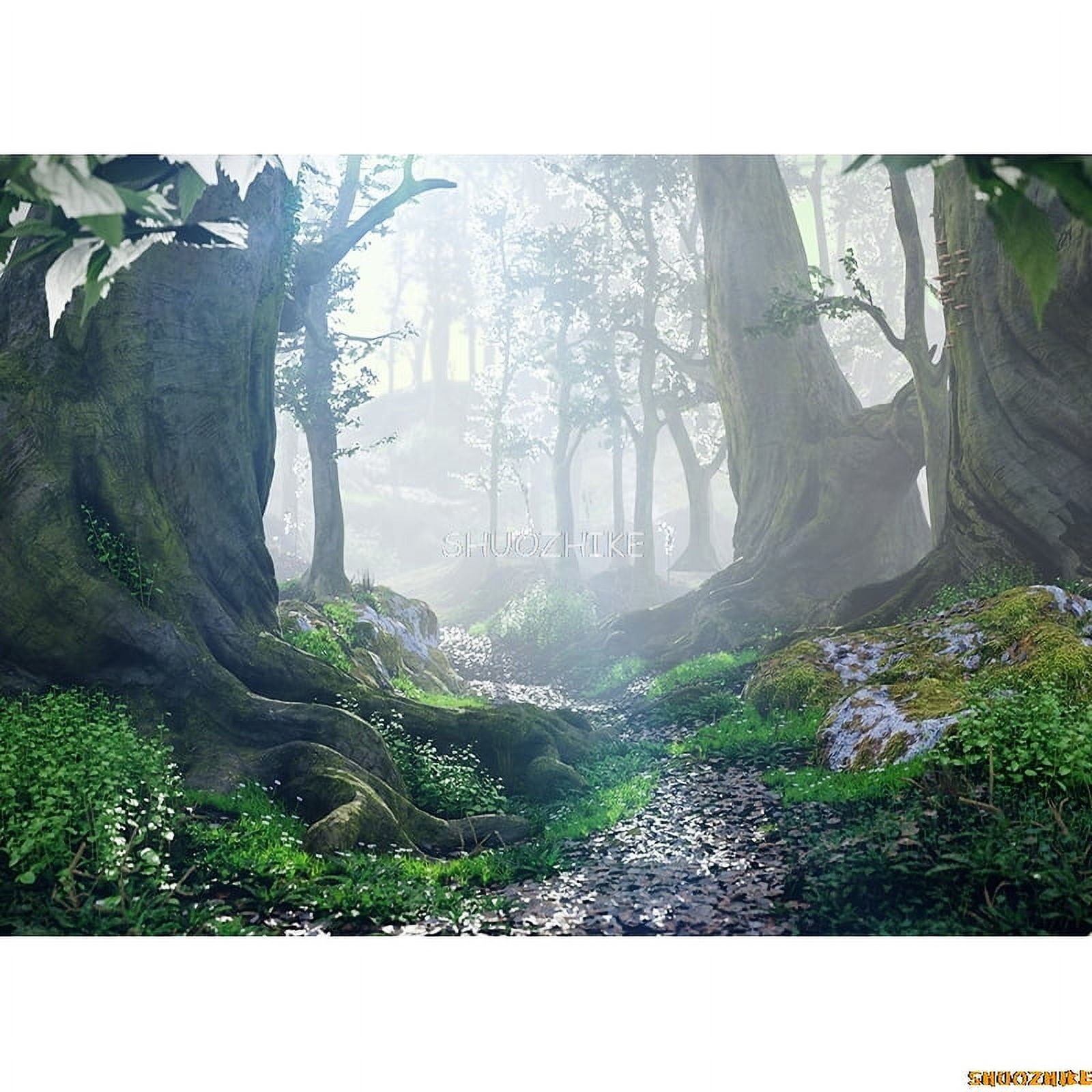 Snow Winter Forest Photography Backdrops Shrubbery Nature Scery Ferns ...