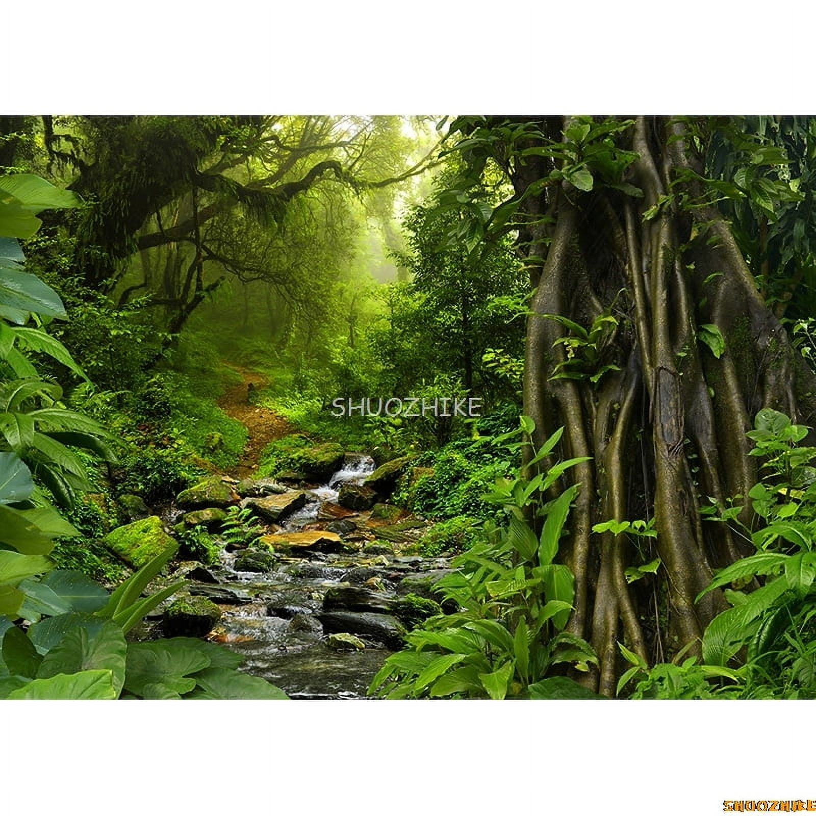 Snow Winter Forest Photography Backdrops Shrubbery Nature Scery Ferns ...