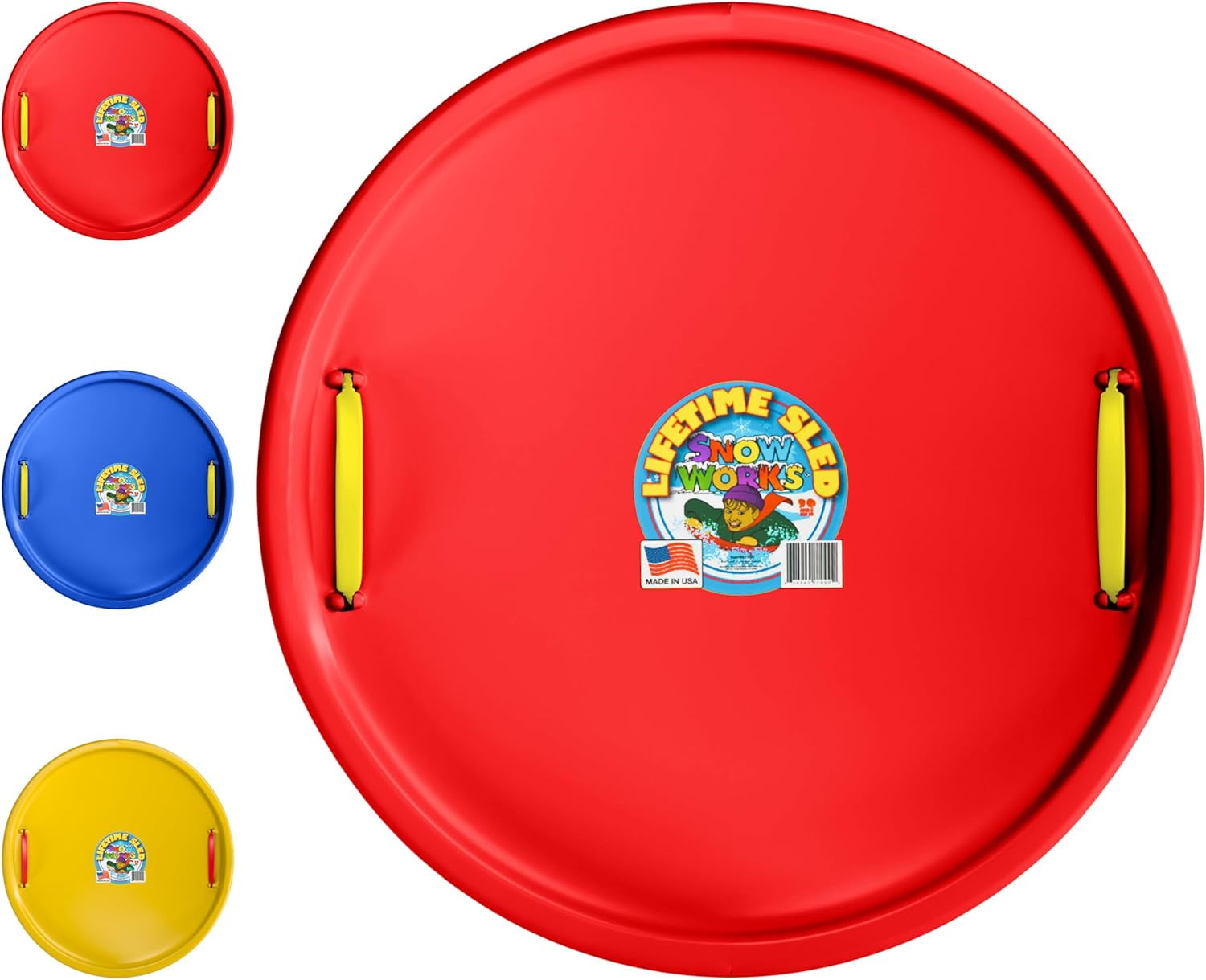 Snow Works 27" Lifetime Saucer Sled - Durable High-Density Plastic ...