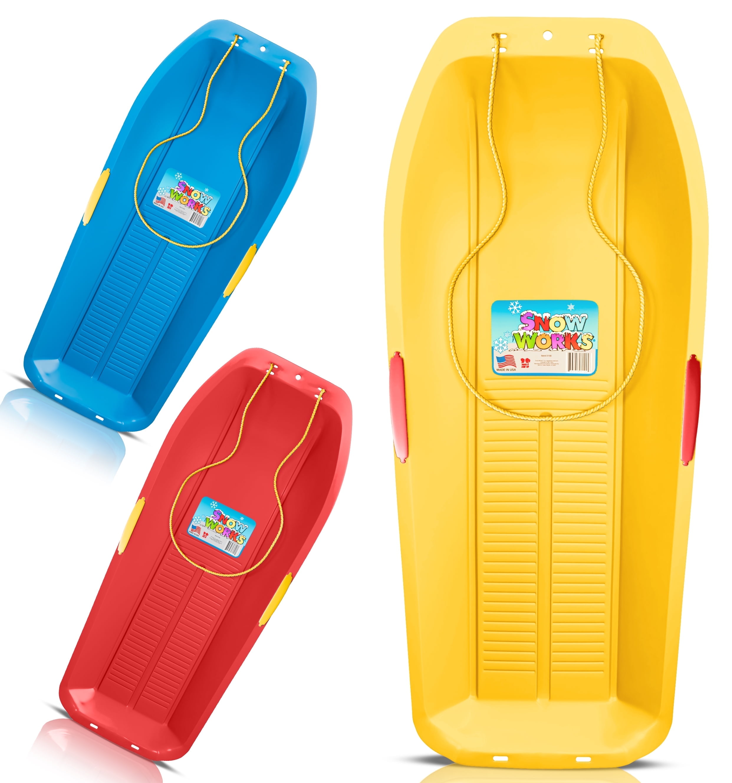 Snow Works LIFETIME 39" High-Density Toboggan Snow Sled for Kids ...