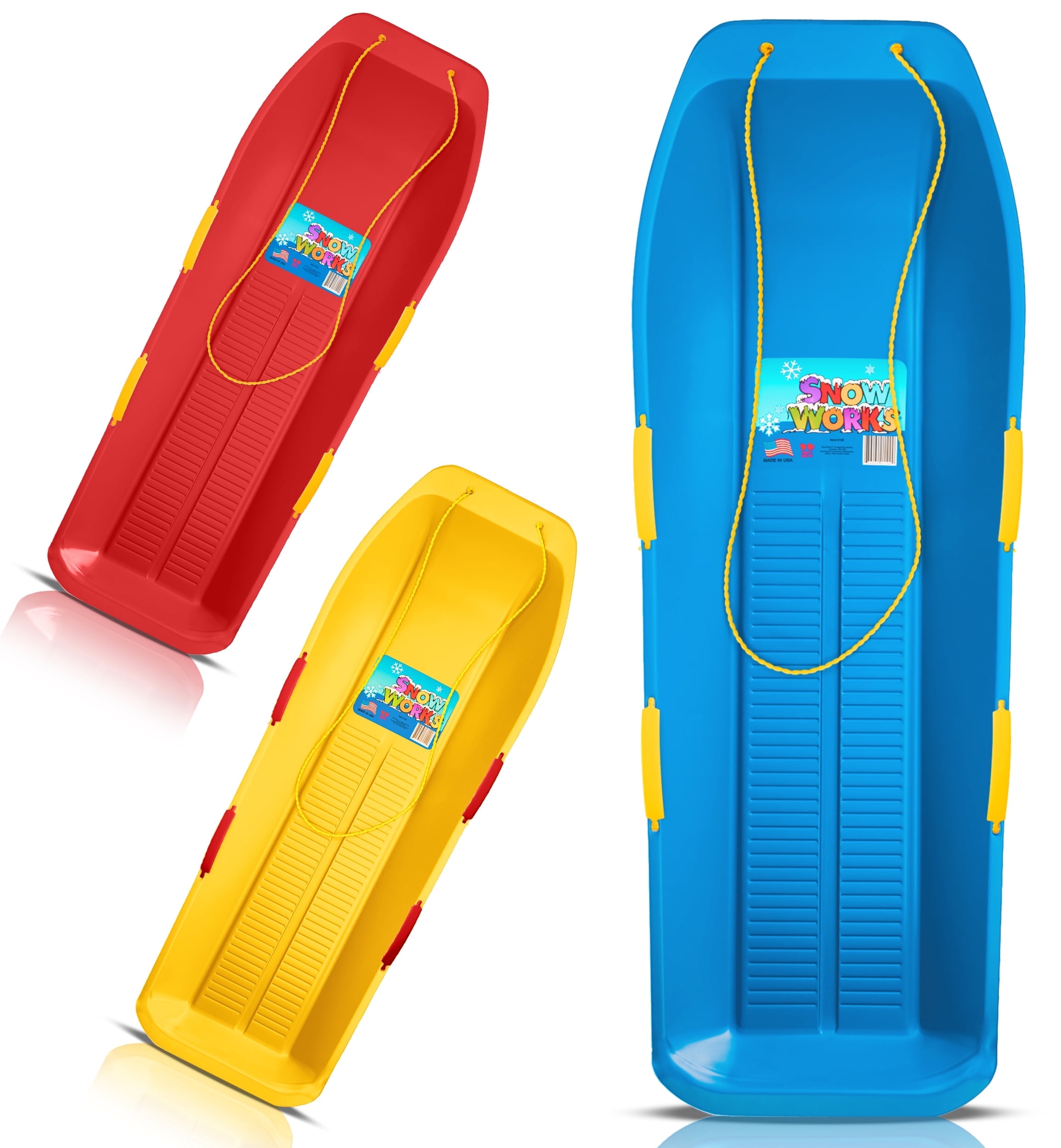 Snow Works LIFETIME 47.5" High-Density Toboggan Snow Sled for Kids and ...