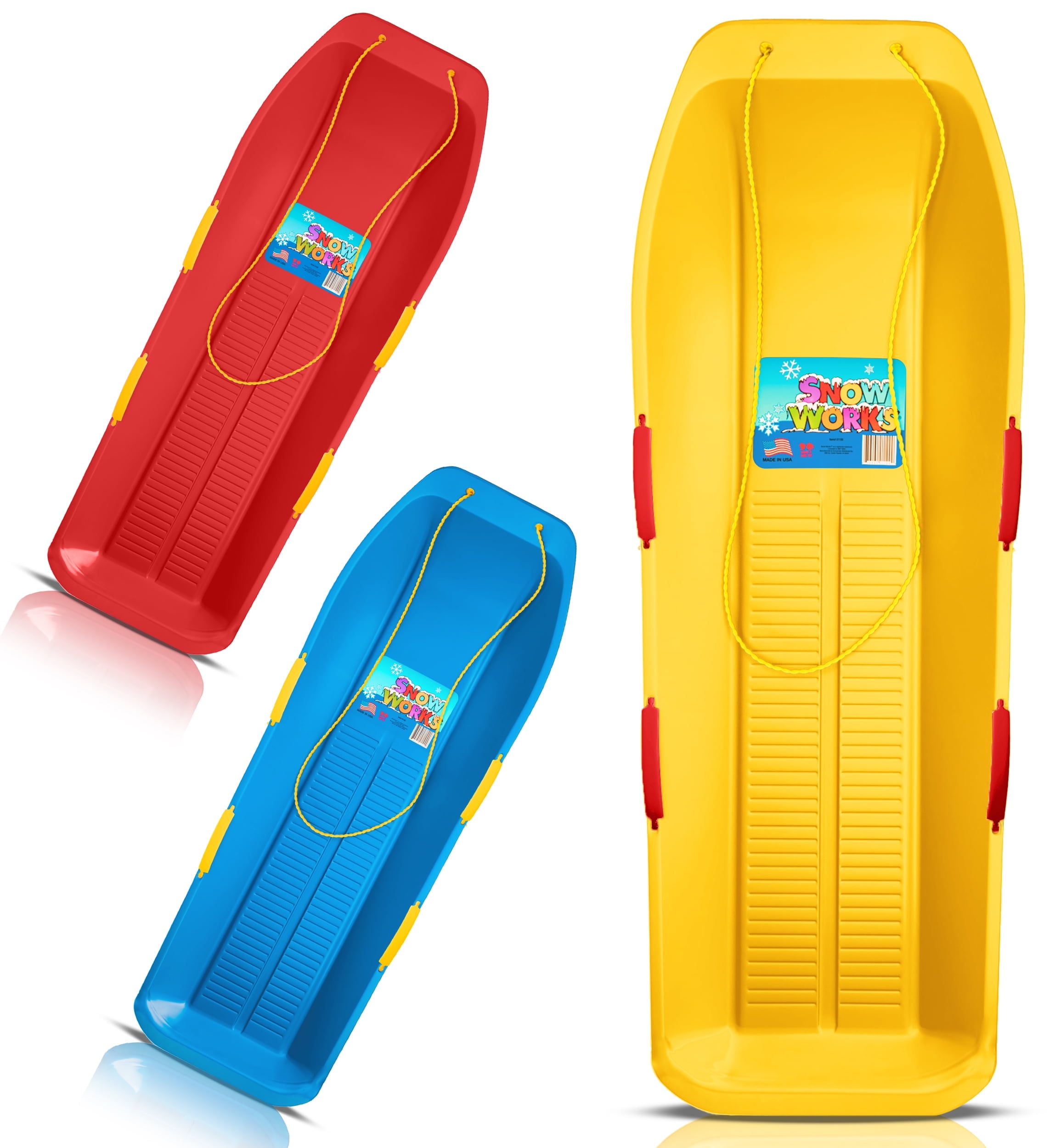 Snow Works LIFETIME 47.5" High-Density Toboggan Snow Sled for Kids and ...