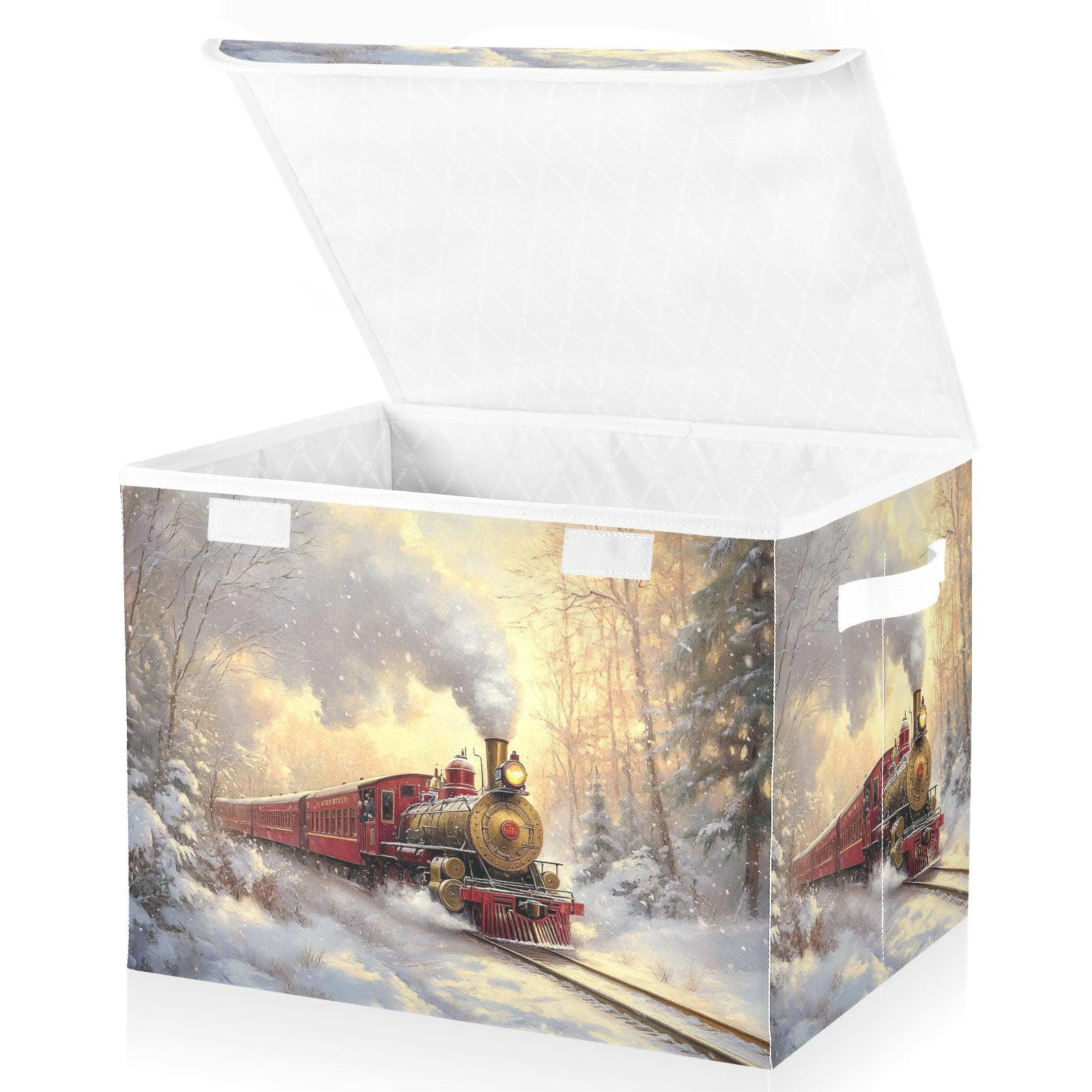 Snow and Train Storage Basket for Shelves Foldable Container Organizer ...
