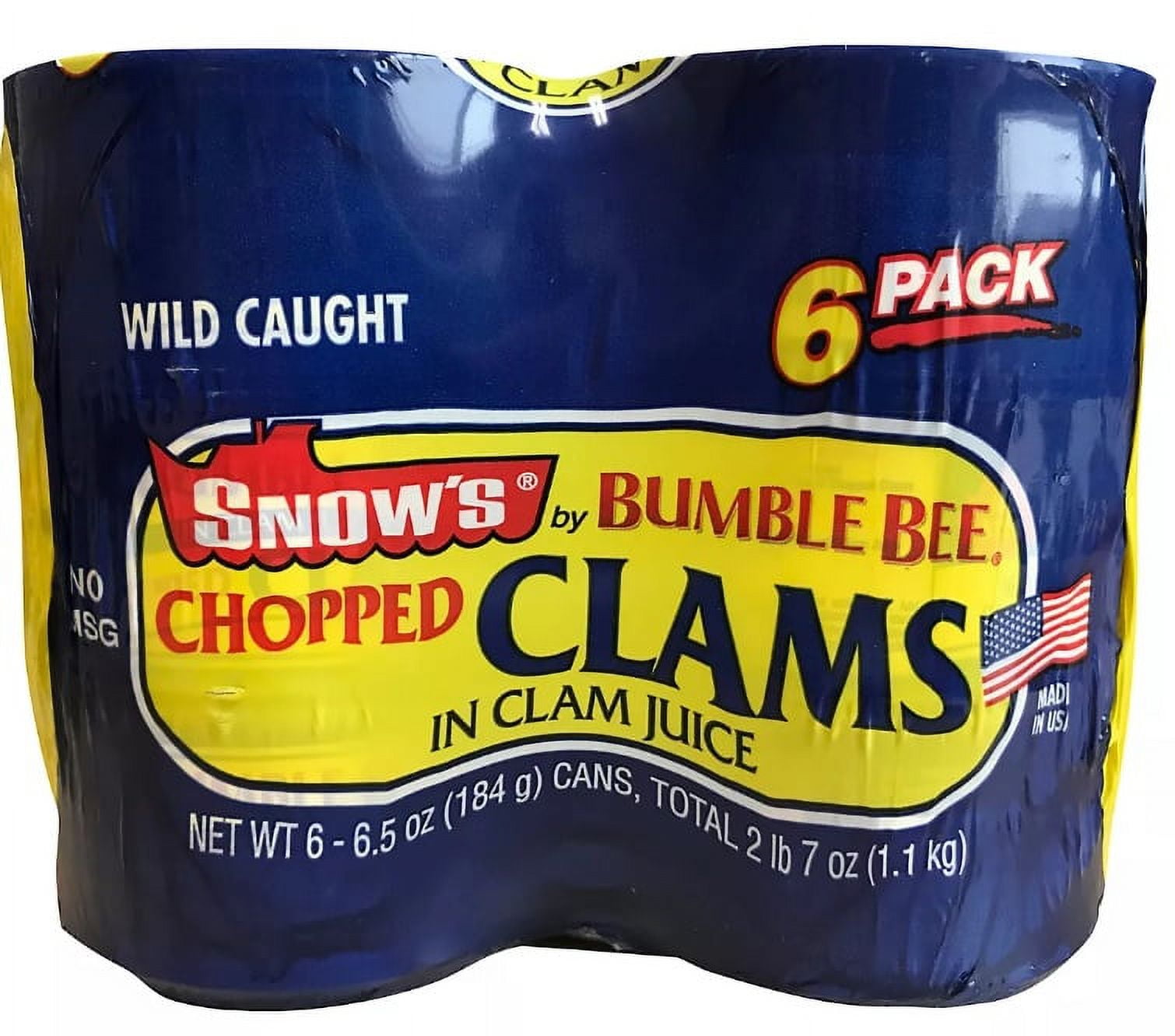 Snow's® Chopped Clams In Clam Juice 6-6.5 Oz Cans Cluster Pack ...