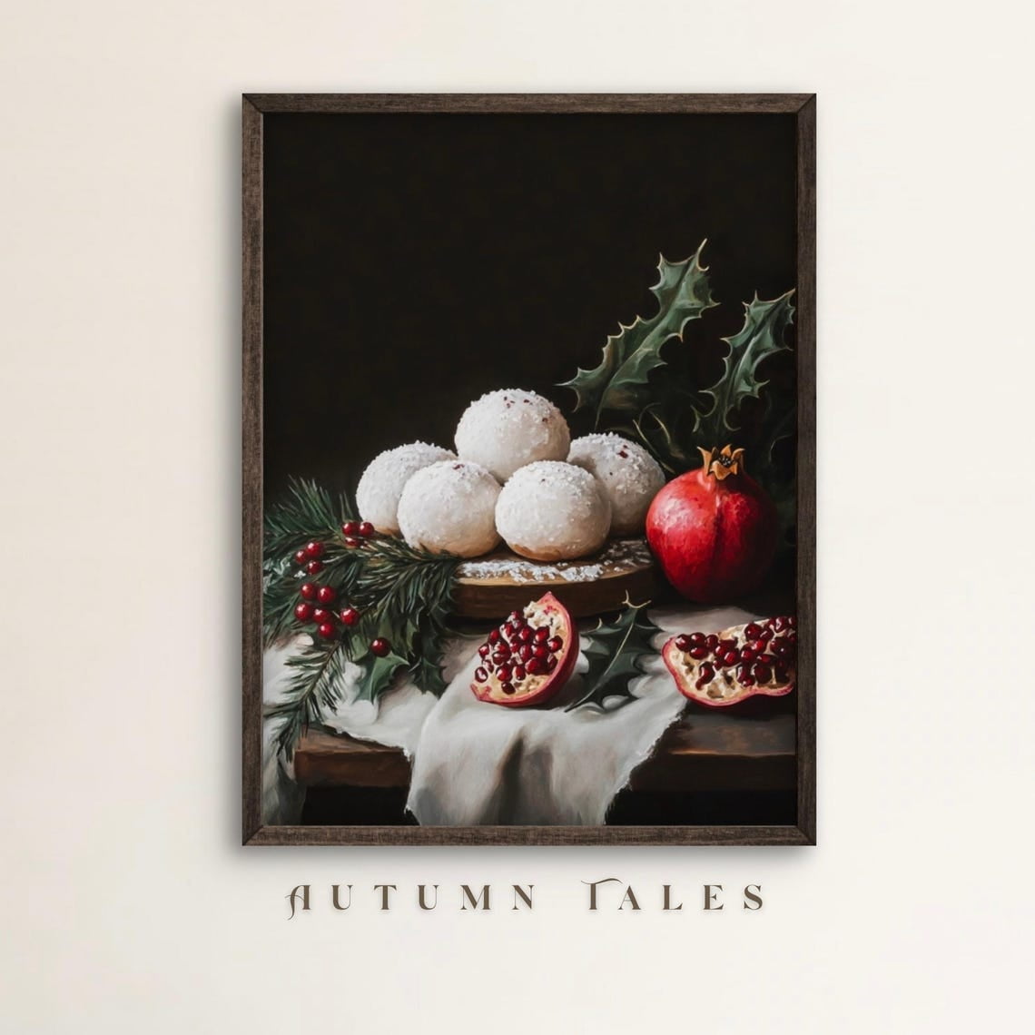 Snowball Cookies Poster Wall Art Vintage Winter Holiday Print Rustic ...