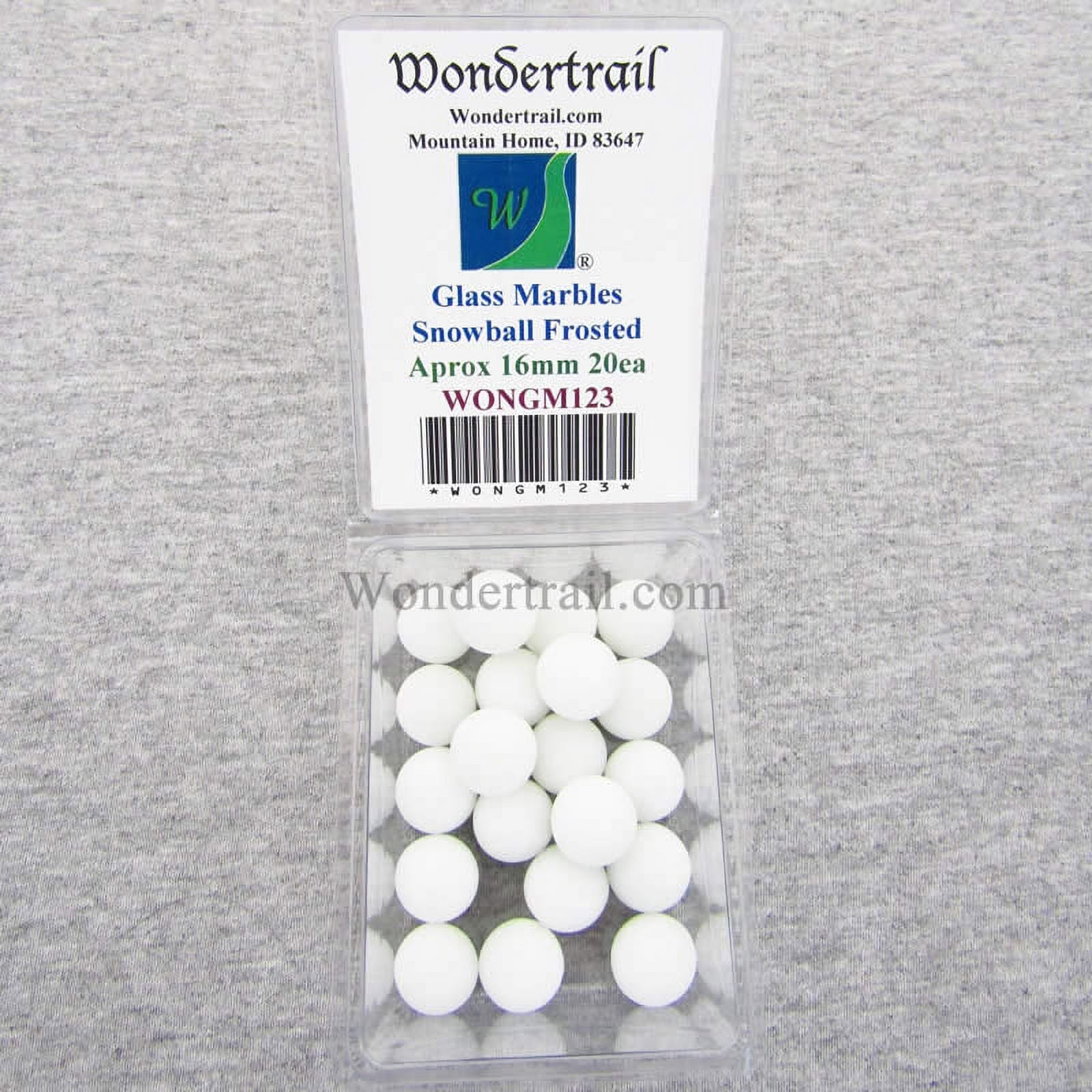 Snowball Frosted 16mm Glass Marbles Pack of 20 Wondertrail - Walmart.com
