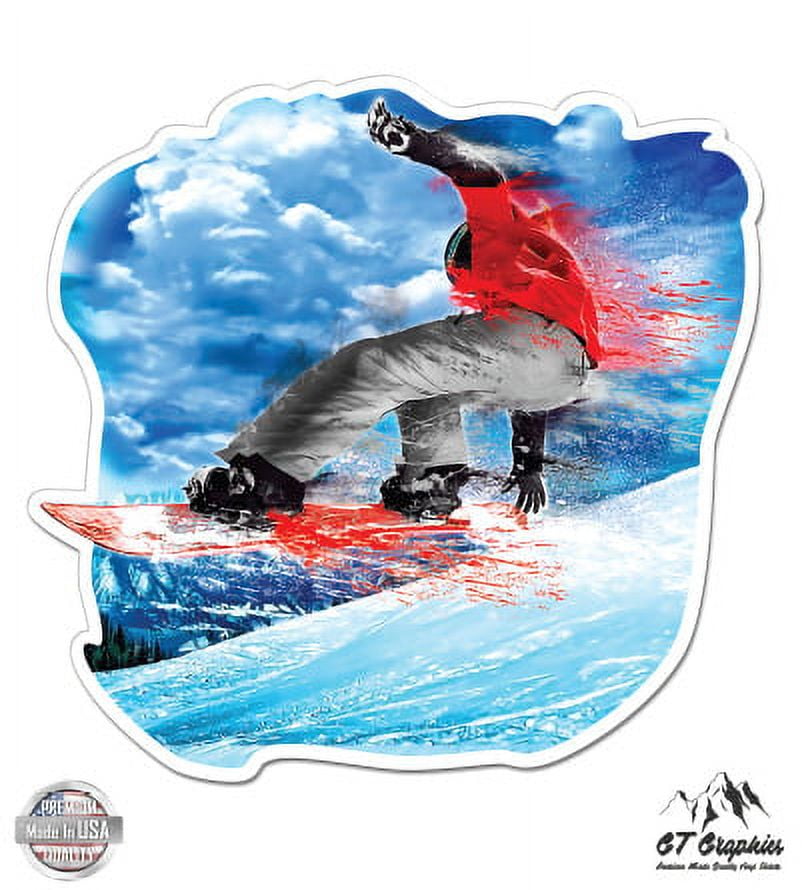 Snowboard - 8" Vinyl Sticker - For Car Laptop I-Pad - Waterproof Decal ...