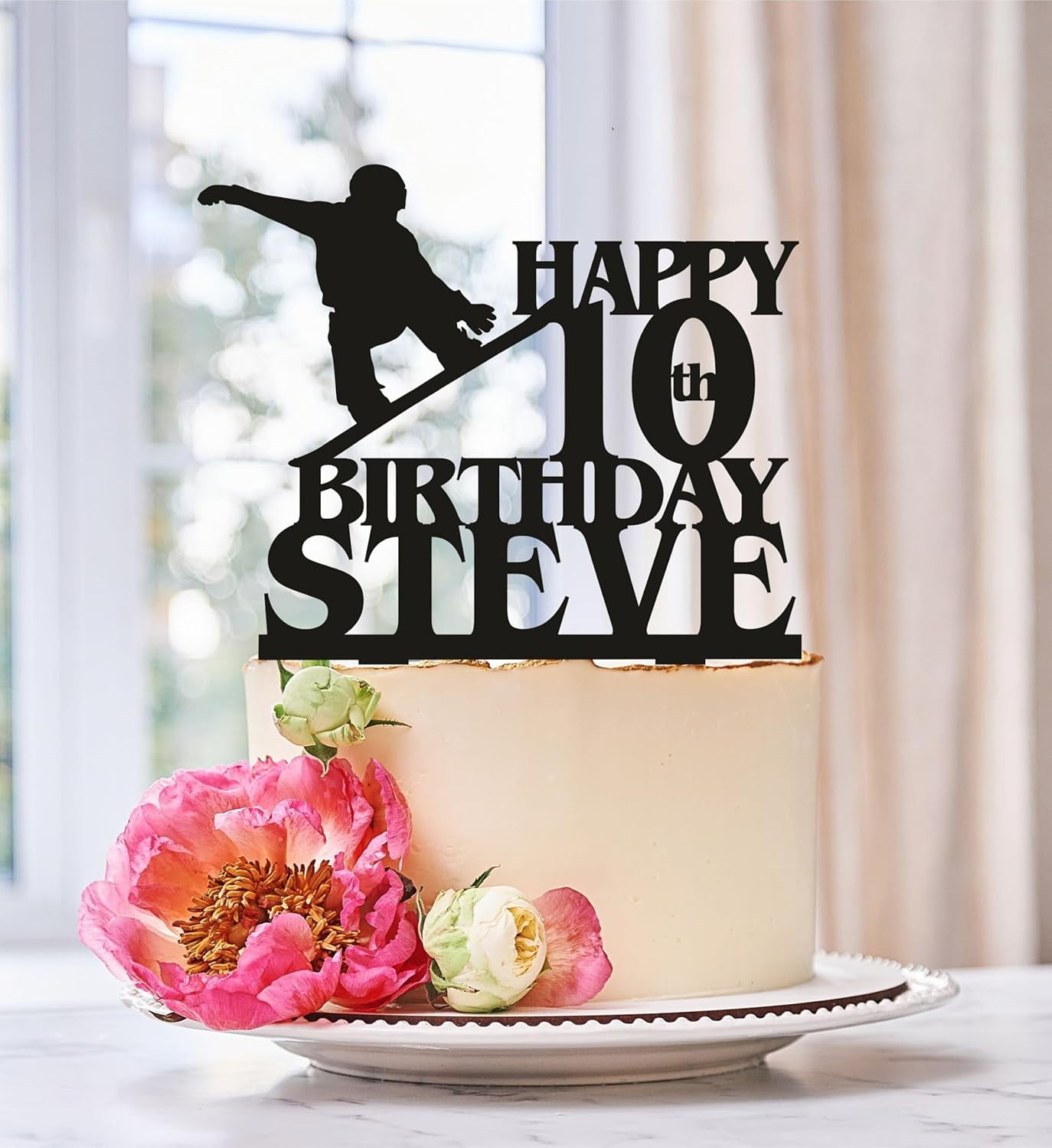 Snowboard Birthday Cake Topper, Winter Sports Theme Cake Topper ...