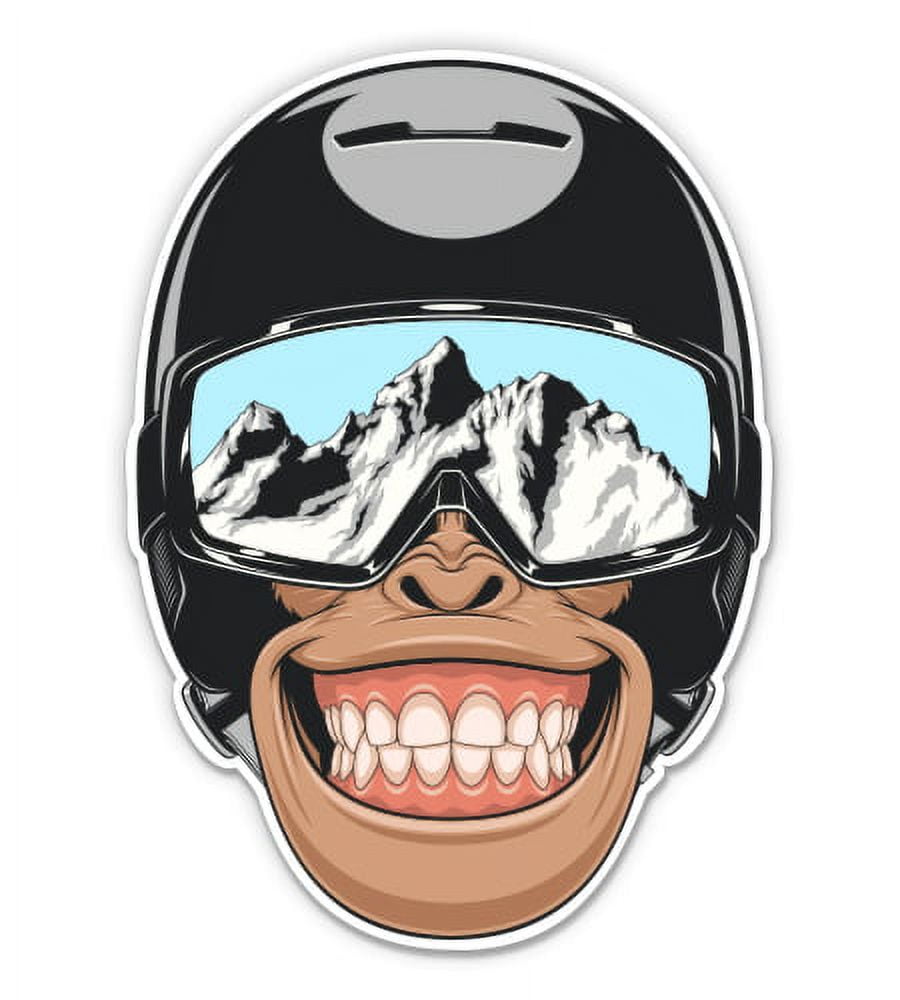 Snowboard Monkey - 3" Vinyl Sticker - For Car Laptop I-Pad Phone Helmet ...