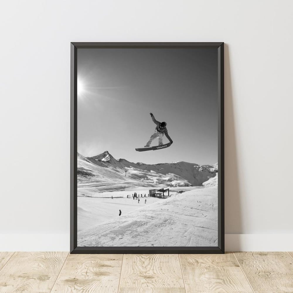 Snowboard Poster, Snowboard Print, Snowboard Wall Art, Mountain Poster ...