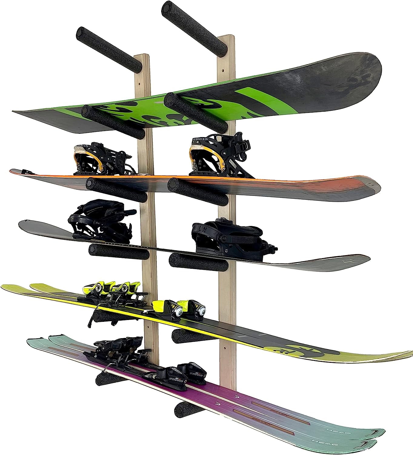 Snowboard Wall Rack Mount - Holds 6 Boards - Walmart.com