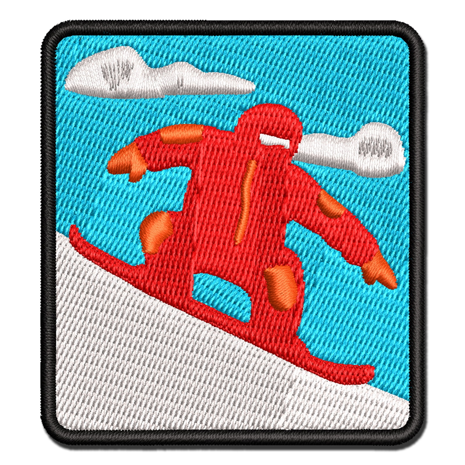 Snowboarder Jumping Extreme Winter Sports Applique Multi-Color ...