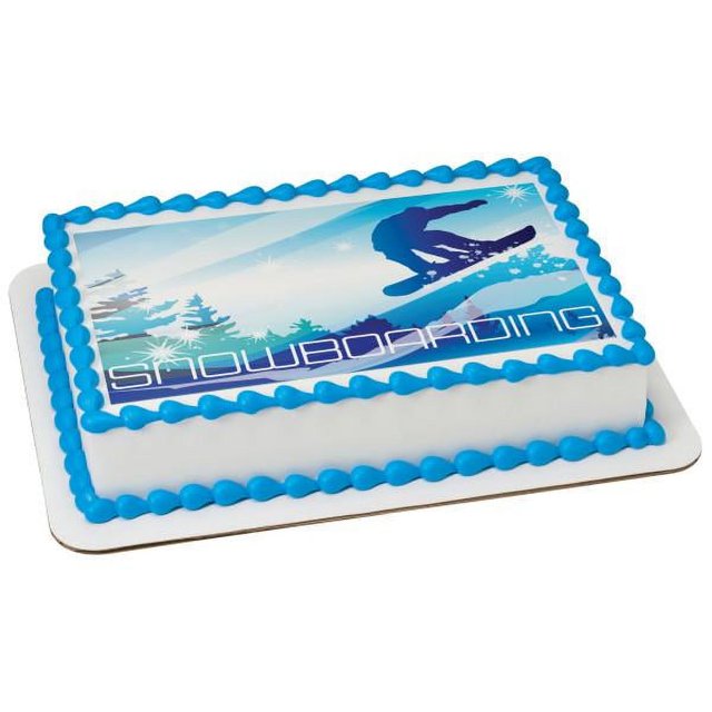 Snowboarding Edible Cake Topper Image - 1/4 Sheet - Walmart.com