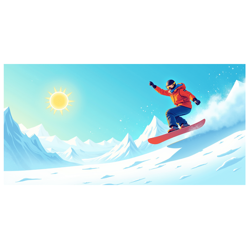 Snowboarding Scene Themed Backdrop Background Banner Winter Sports ...