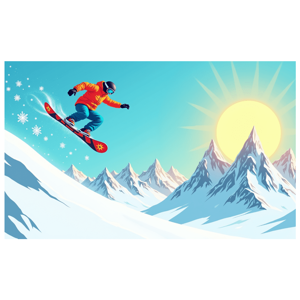 Snowboarding Scene Themed Backdrop Background Banner Winter Sports ...