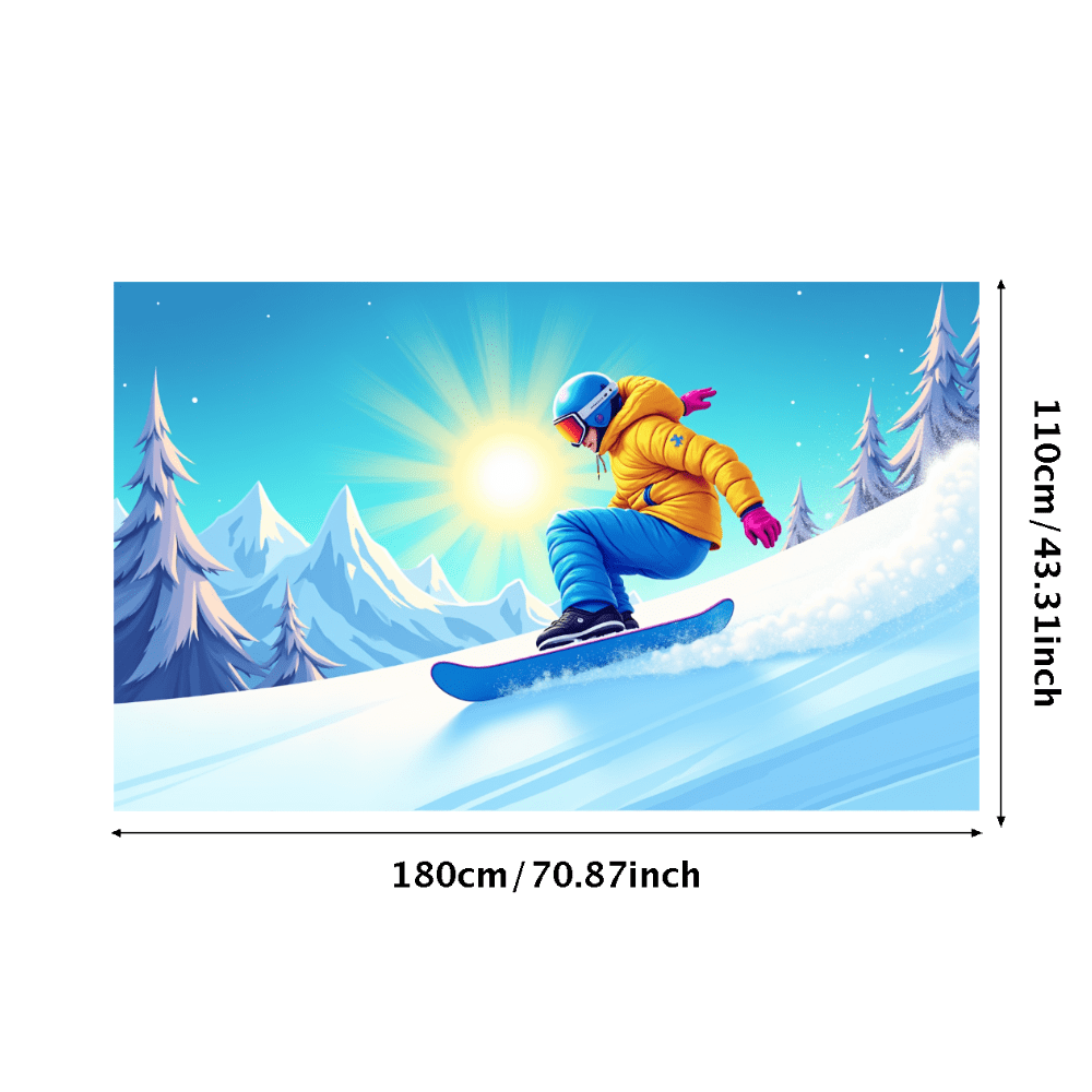 Snowboarding Scene Themed Backdrop Background Banner Winter Sports ...