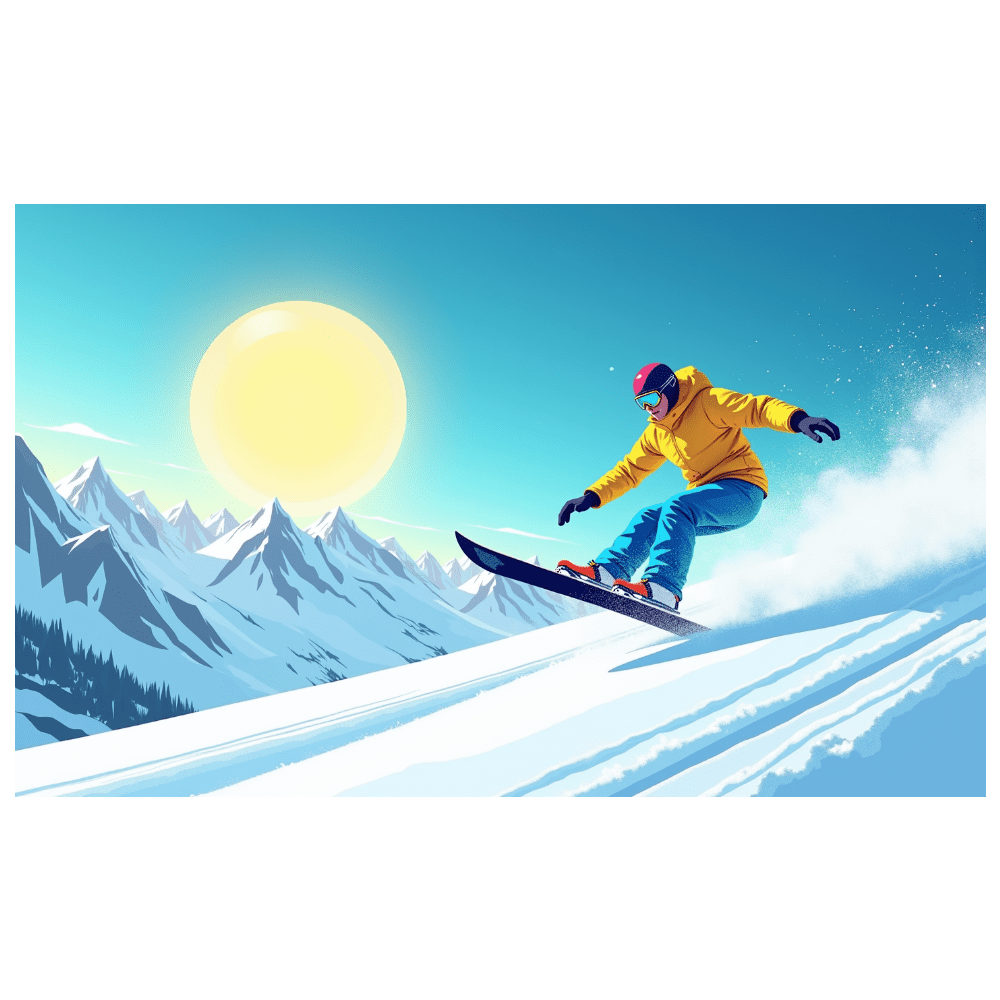 Snowboarding Themed Backdrop Banner Winter Sports Element Decorations ...