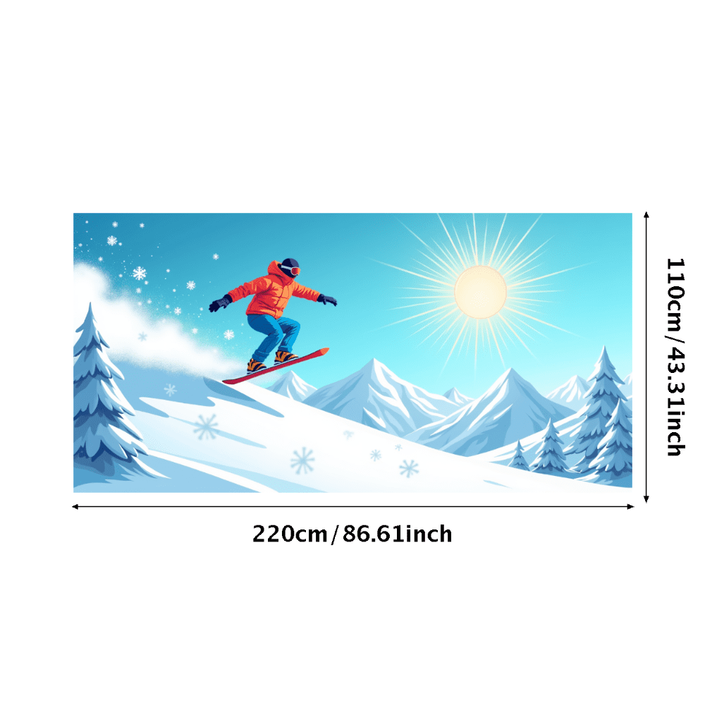 Snowboarding Themed Backdrop Banner Winter Sports Element Decorations ...