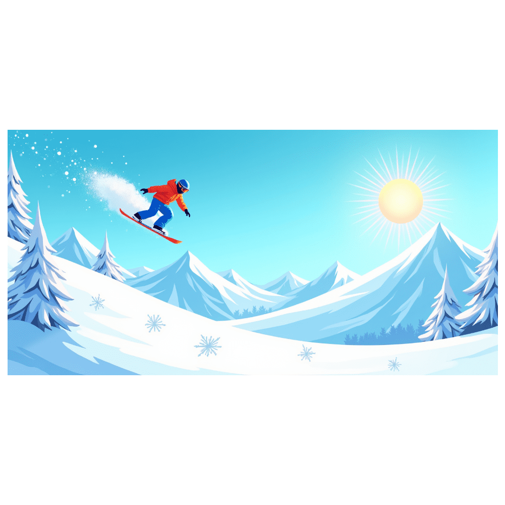 Snowboarding Themed Backdrop Banner Winter Sports Element Decorations ...