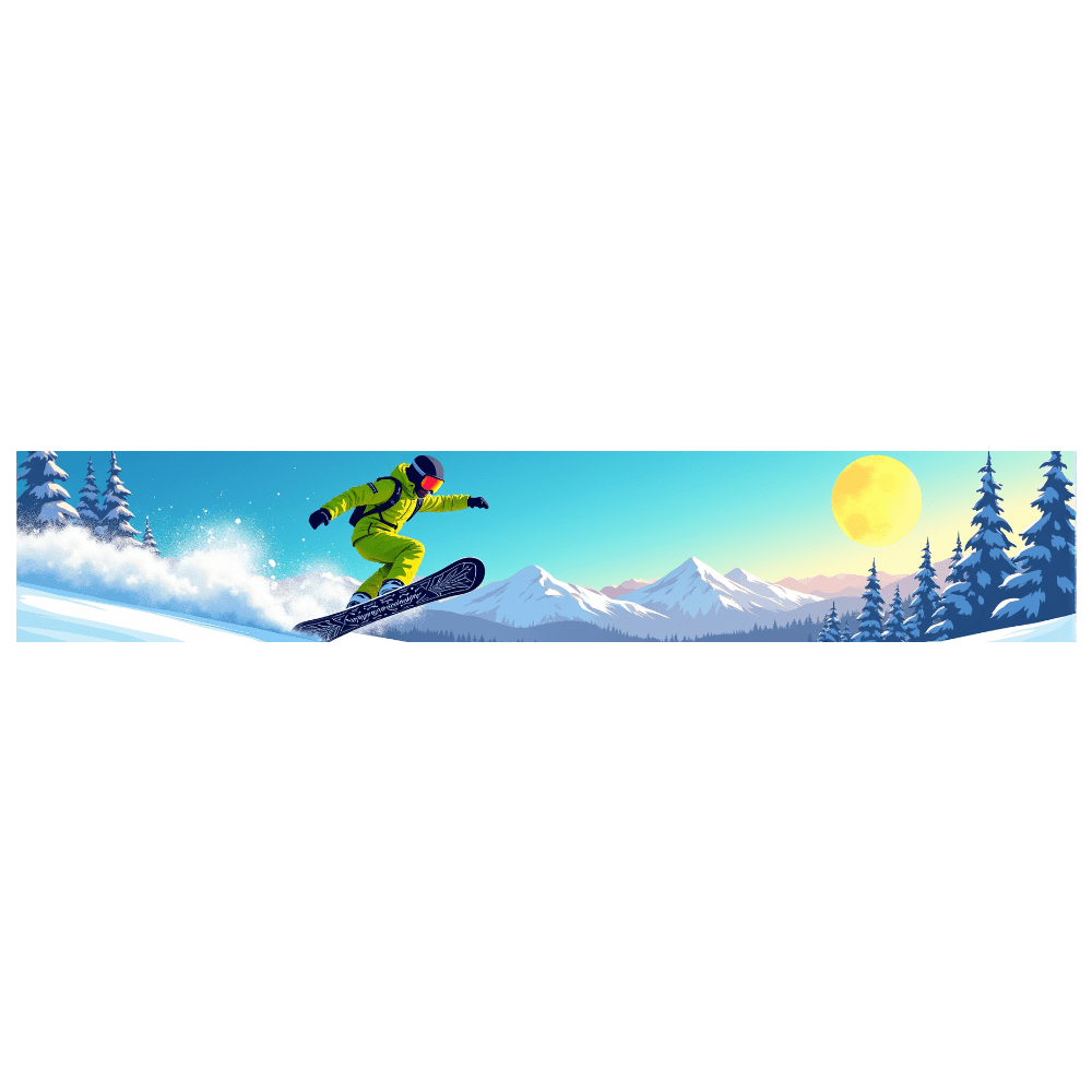 Snowboarding Themed Backdrop Banner Winter Sports Element Decorations Party Supplies Photography ...