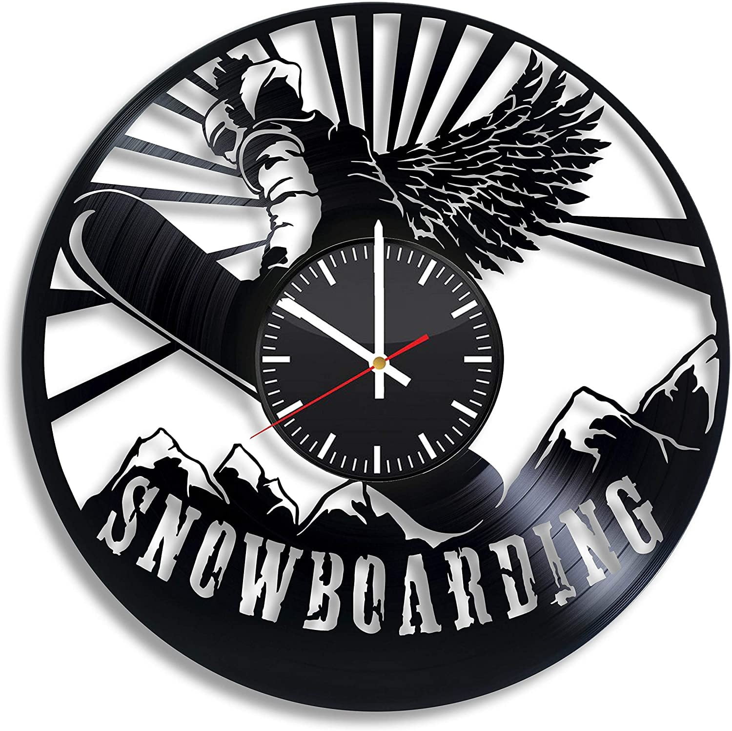 Snowboarding Winter Snow Burton Vintage Black Vinyl Record Wall Clock ...