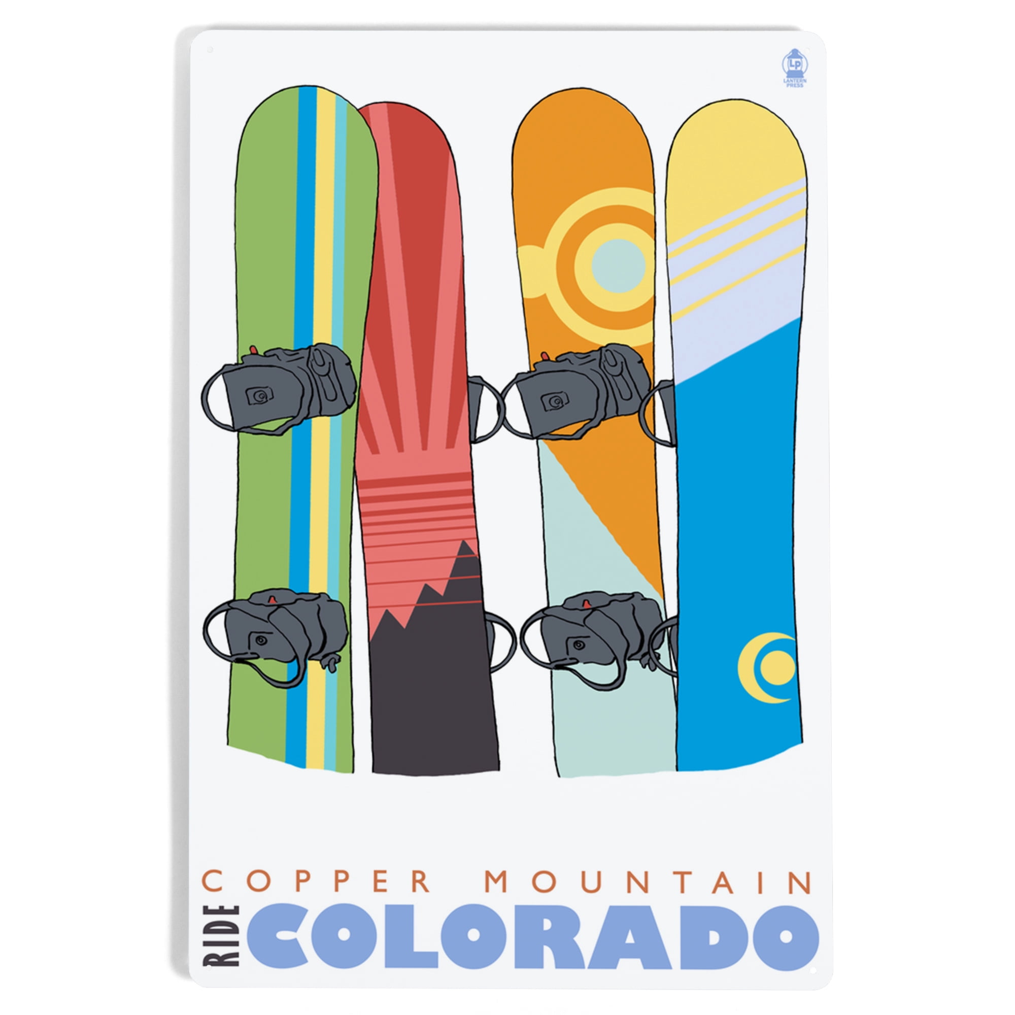 Snowboards in Snow, Copper Mountain, Colorado (12x18 Aluminum Art ...