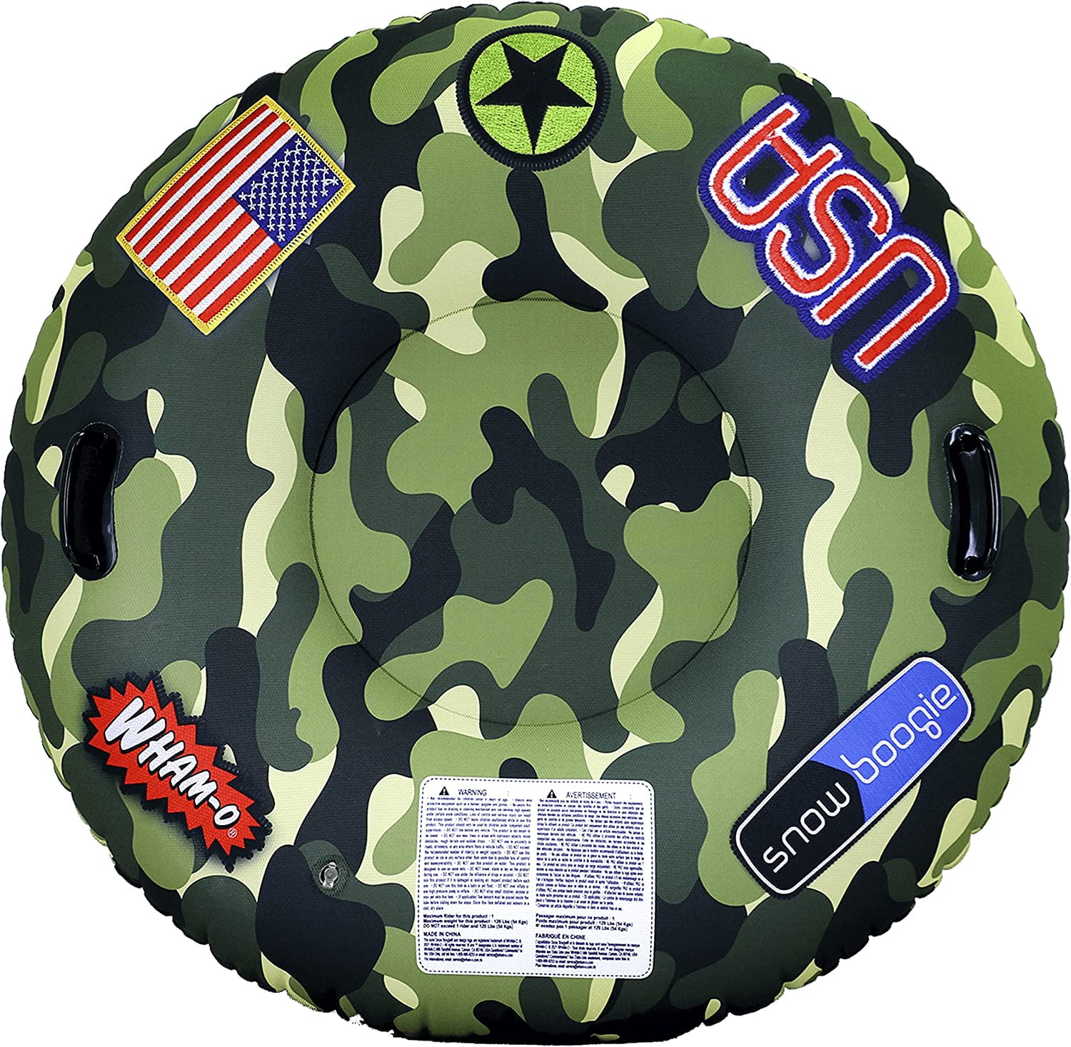 Wham-O Snowboogie 46" Super Snow Tube Oversize Deluxe USA Camo Edition ...