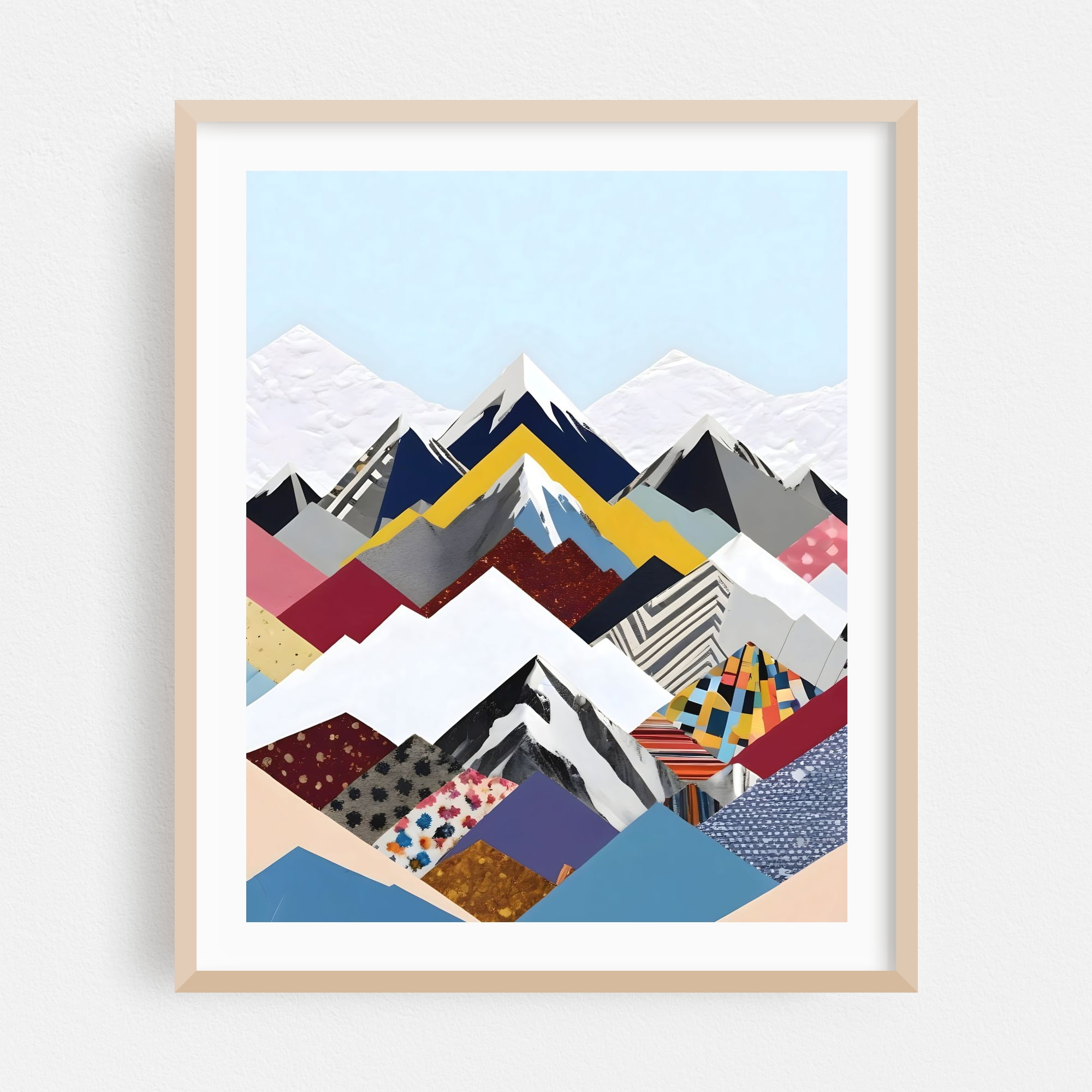Snowcap Mountains - India Illustration Geometric Abstract Modern Art ...