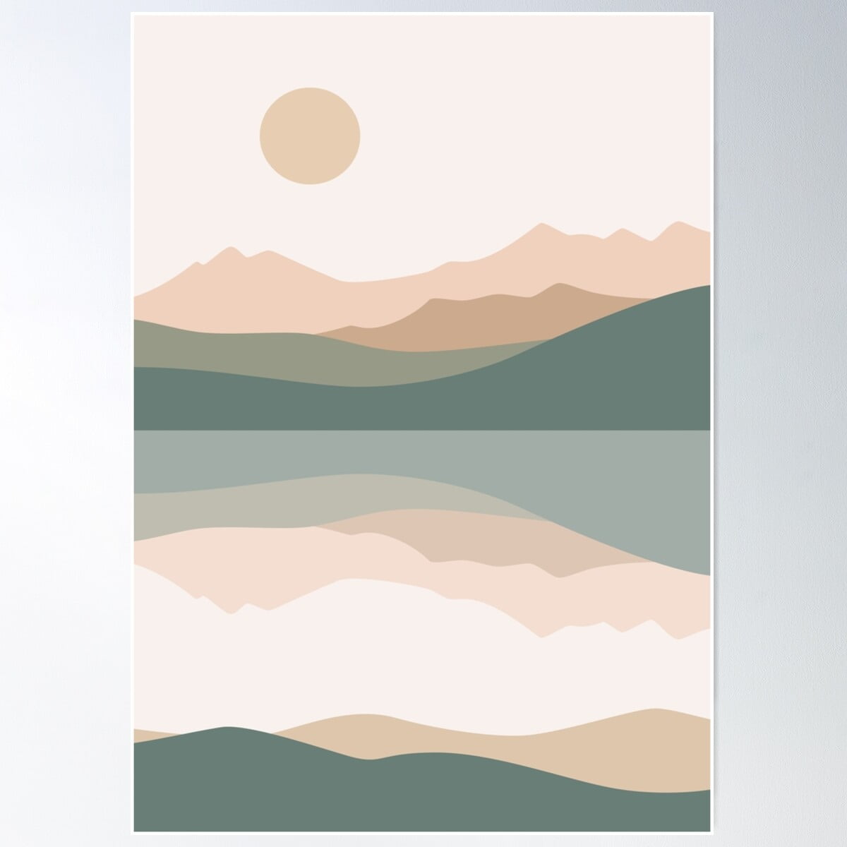 Snowdonia Mountains Minimalist Landscape Poster Wall Art, Modern Wall ...