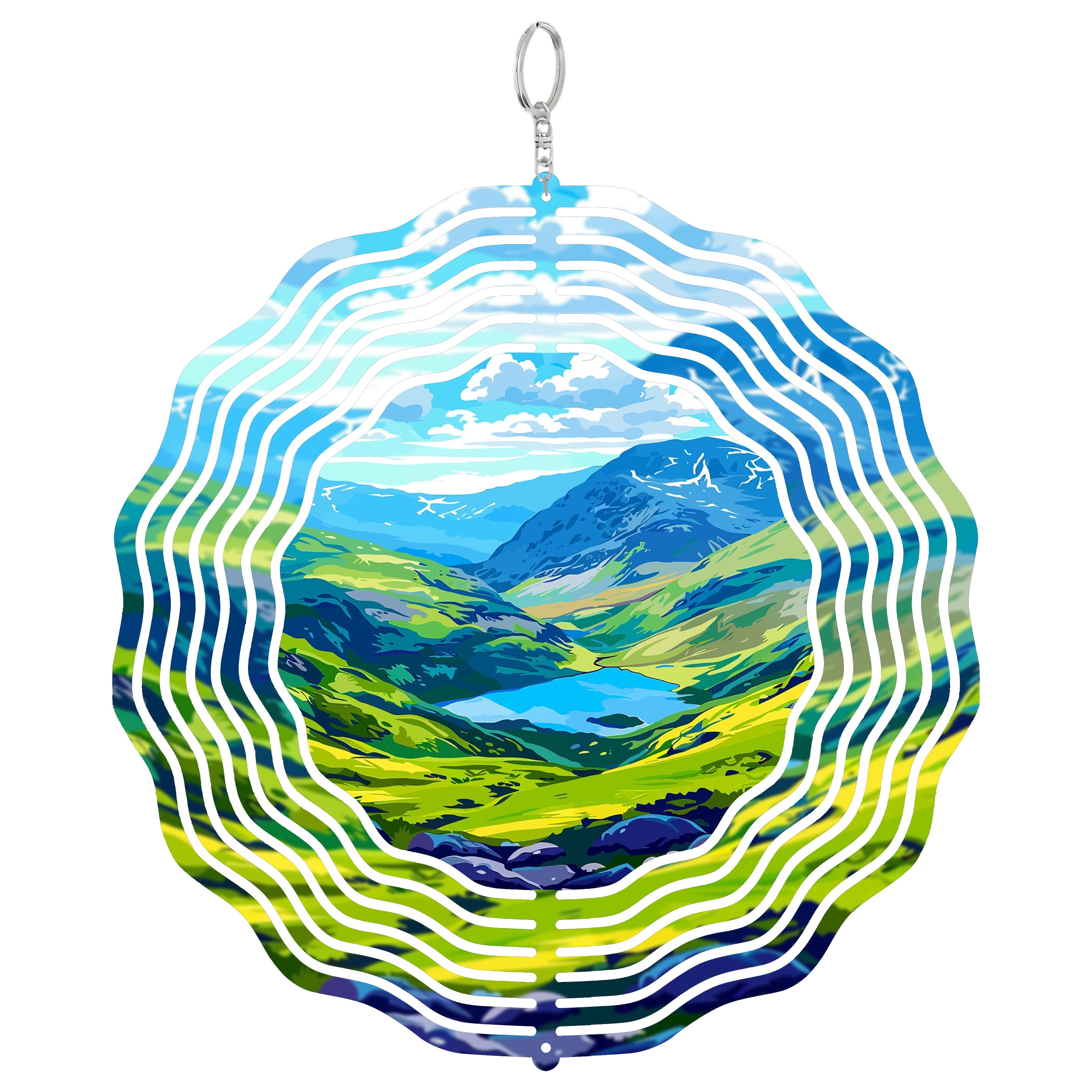 Snowdonia Wales Mountain Train 3D Wind Spinner Metal Kinetic Hanging ...