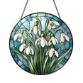Snowdrop Floral Garden Scene Stained Glass Style Window Suncatcher ...