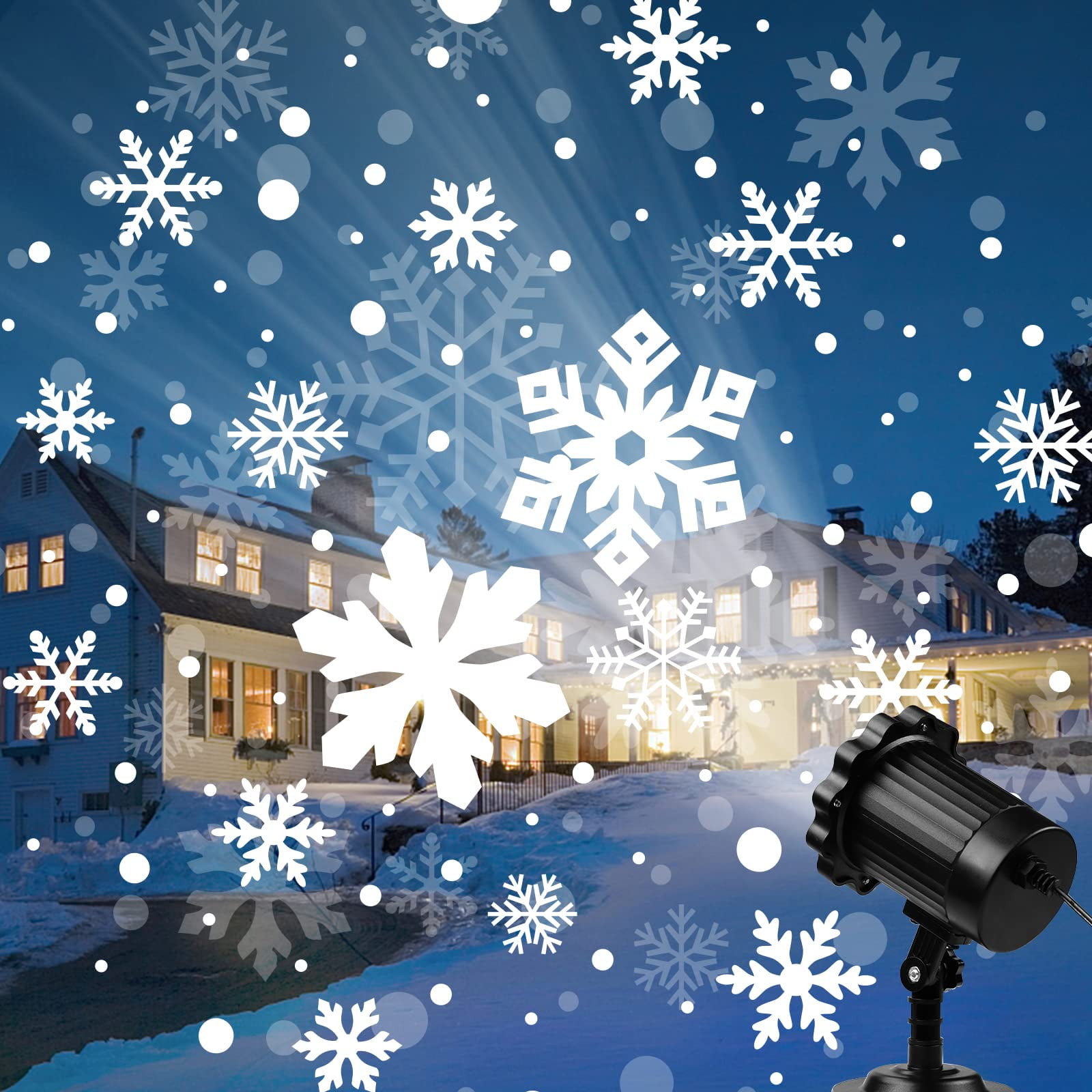 𝙉𝙚𝙬𝙚𝙨𝙩 Snowfall Christmas Light Projector, Indoor Outdoor Holiday Night ...