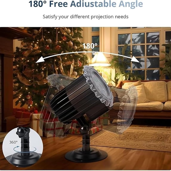 Snowfall LED Light Projector, 180° Rotatable Snowflake Projector Lamp ...