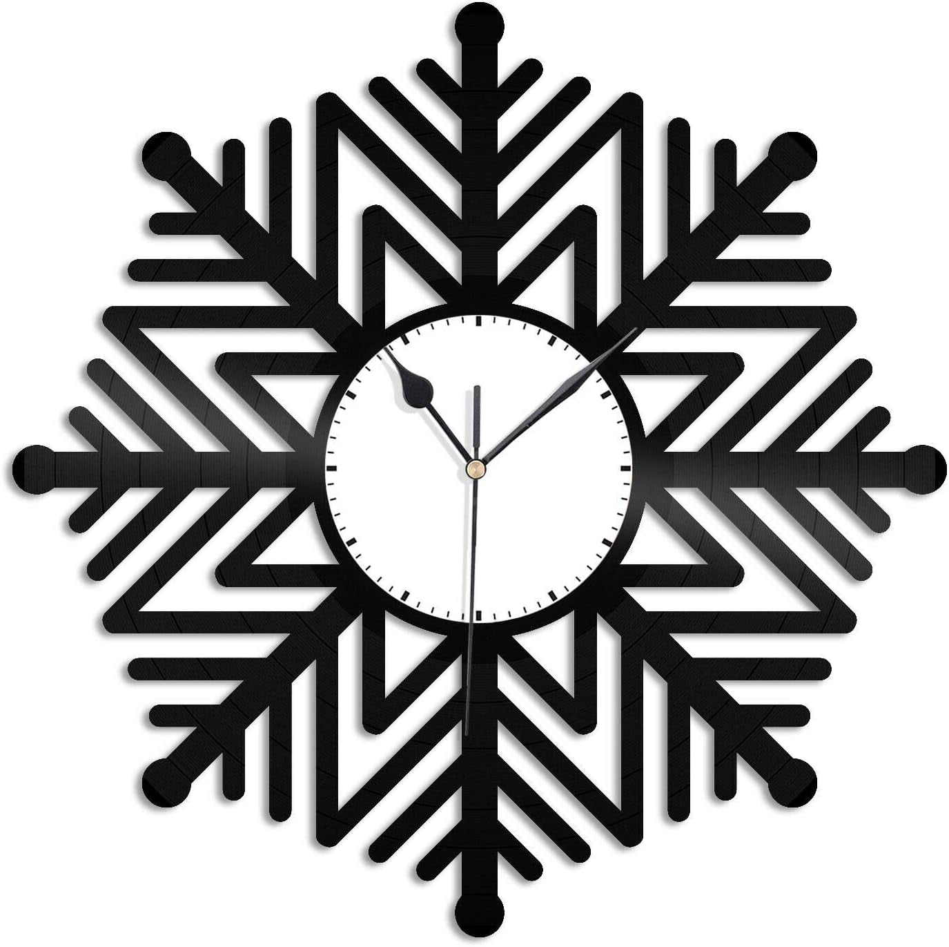 Snowflake 3D Wall Clock Vinyl Wall Clock,Vinyl Record Clock Wall Art ...