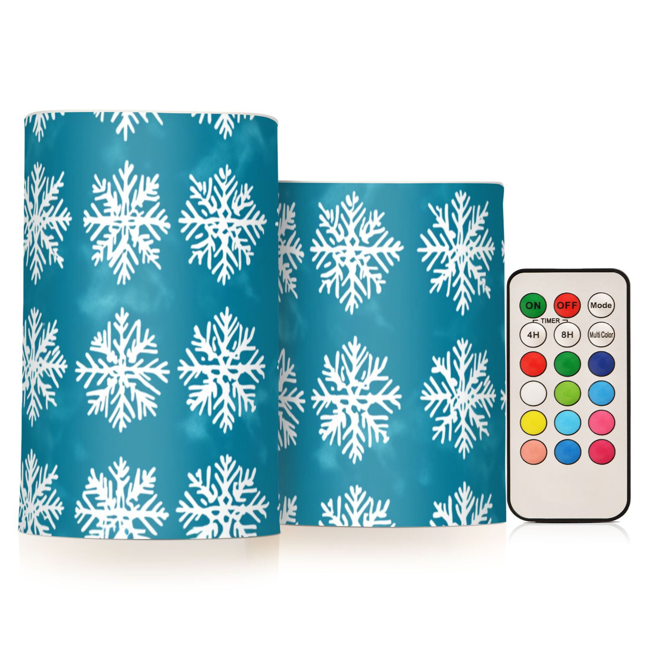 Snowflake Blue Background Flickering Flameless Candles Battery Operated ...